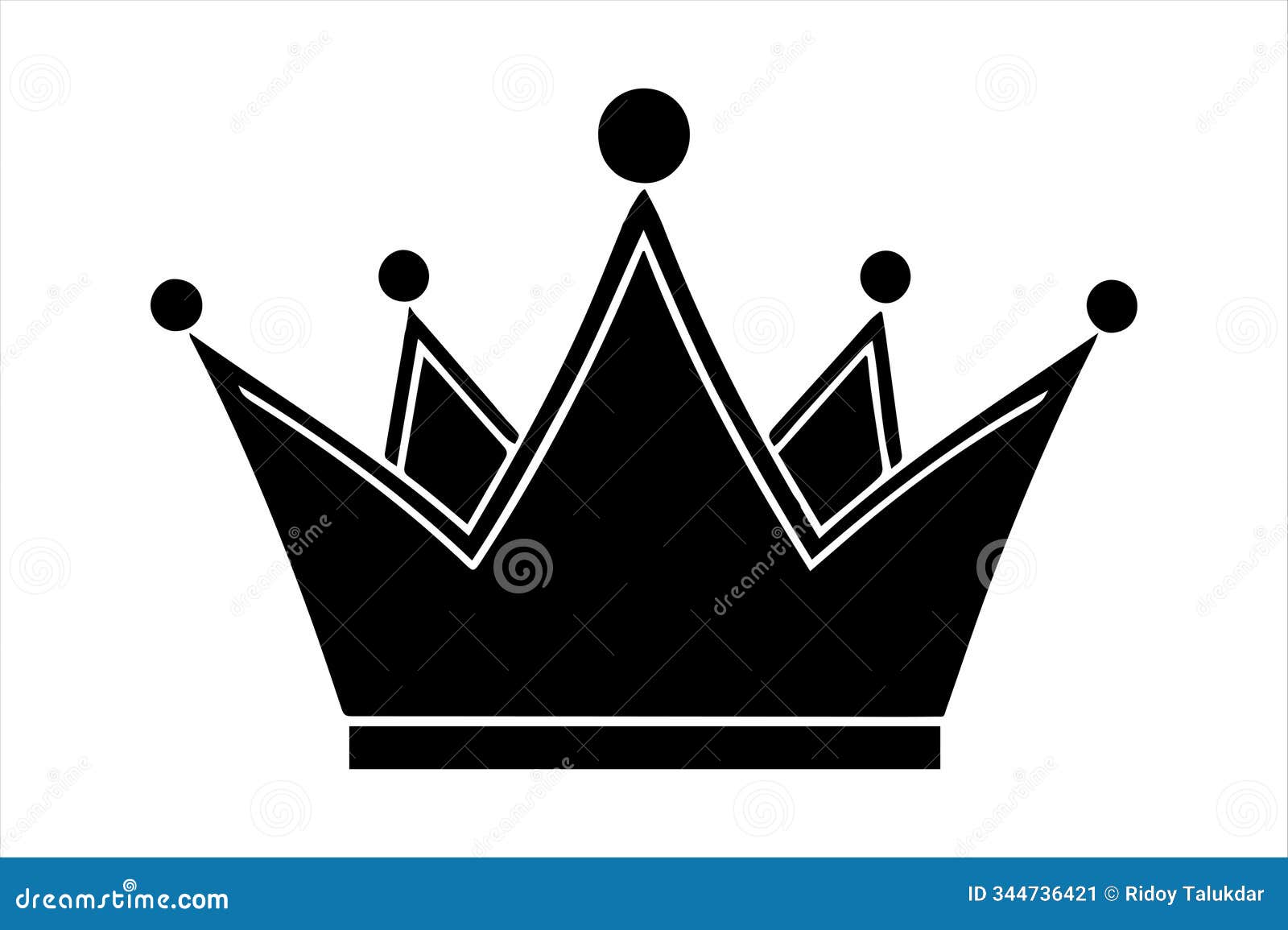 Elegant Crown Icon Vector Illustration on a White Background Stock ...