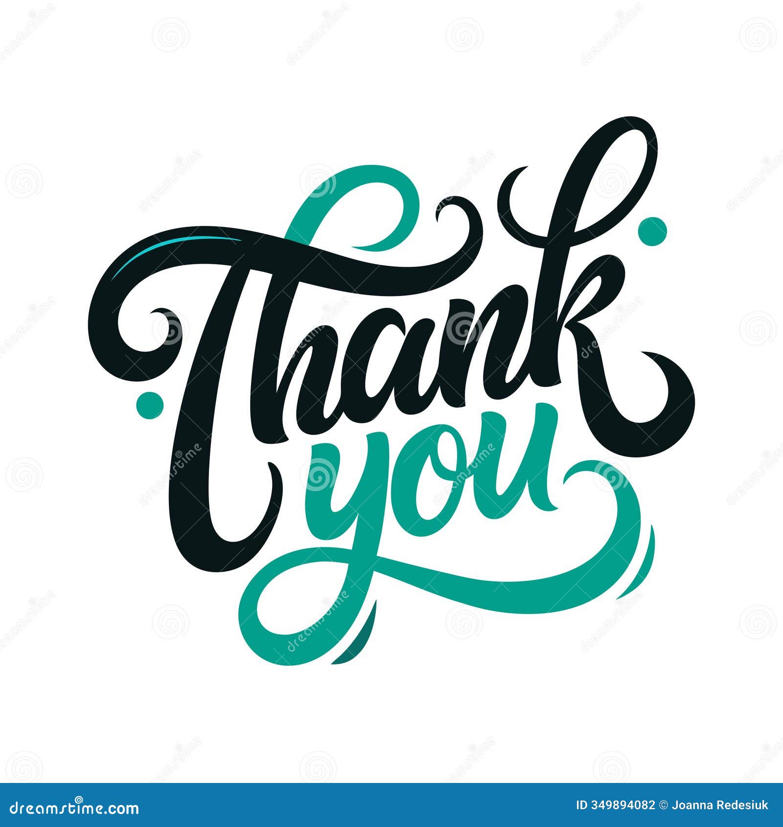 Elegant Cursive Black and Turquoise Lettering Spells Out the Words ...