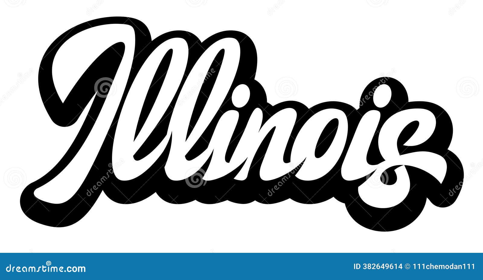 Illinois Black Outline Map. State Of USA Royalty-Free Cartoon ...