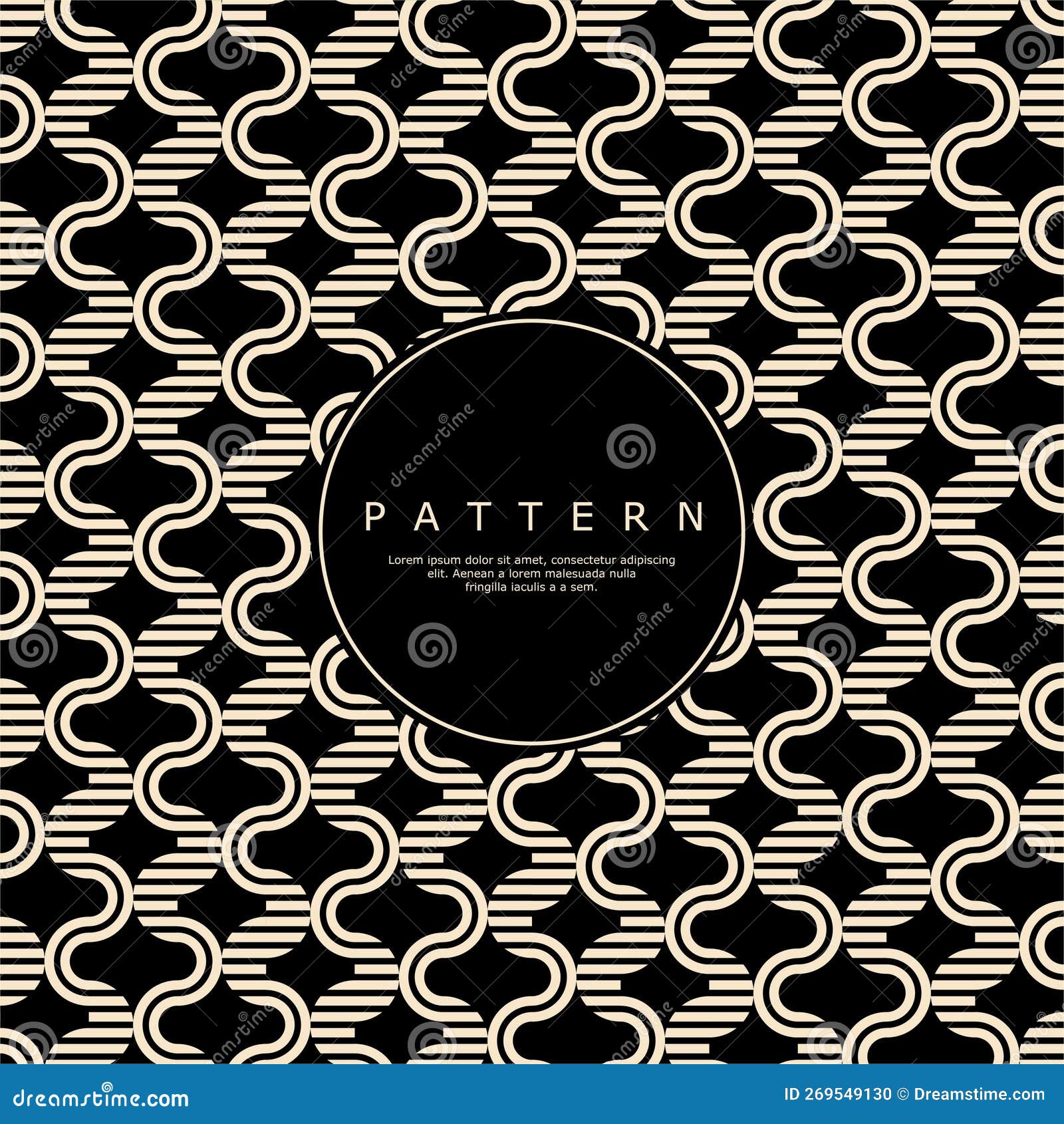 Elegant Curve Circle Wave Abstract Pattern Design. Stripe Line Round ...