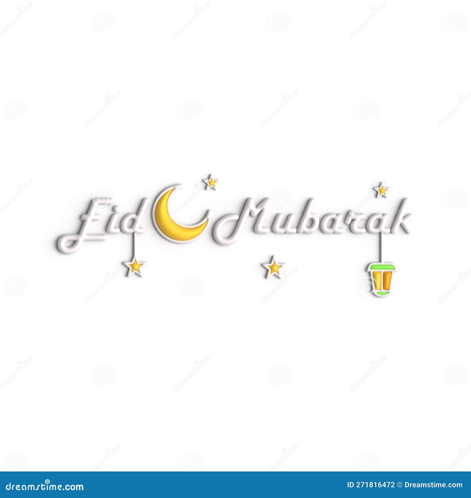 Elegant 3D Eid Mubarak Typography with Islamic Pattern and Calligraphy ...