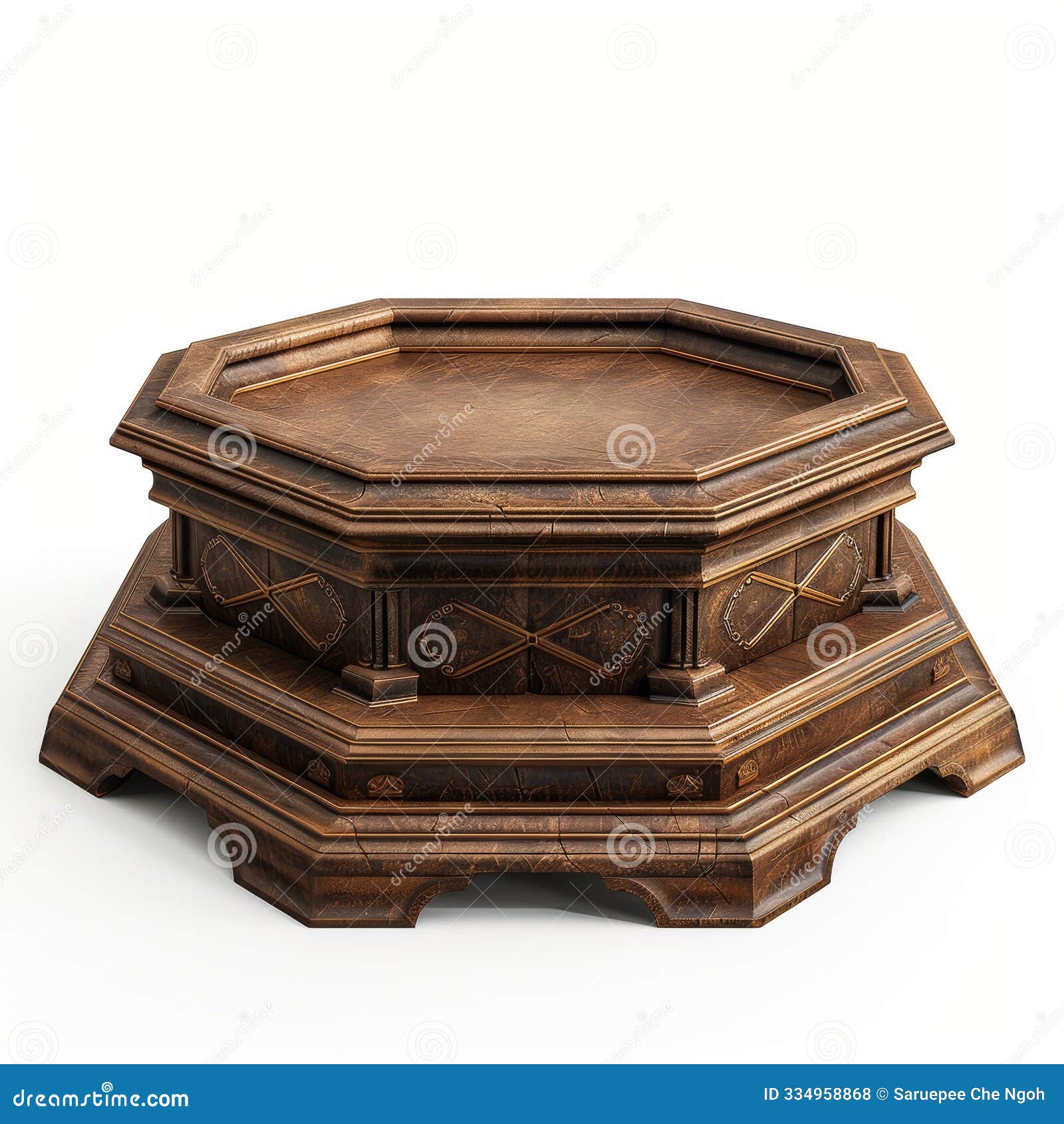 Elegant 3D Minimal Element with Octagonal Wooden Design for Modern and ...