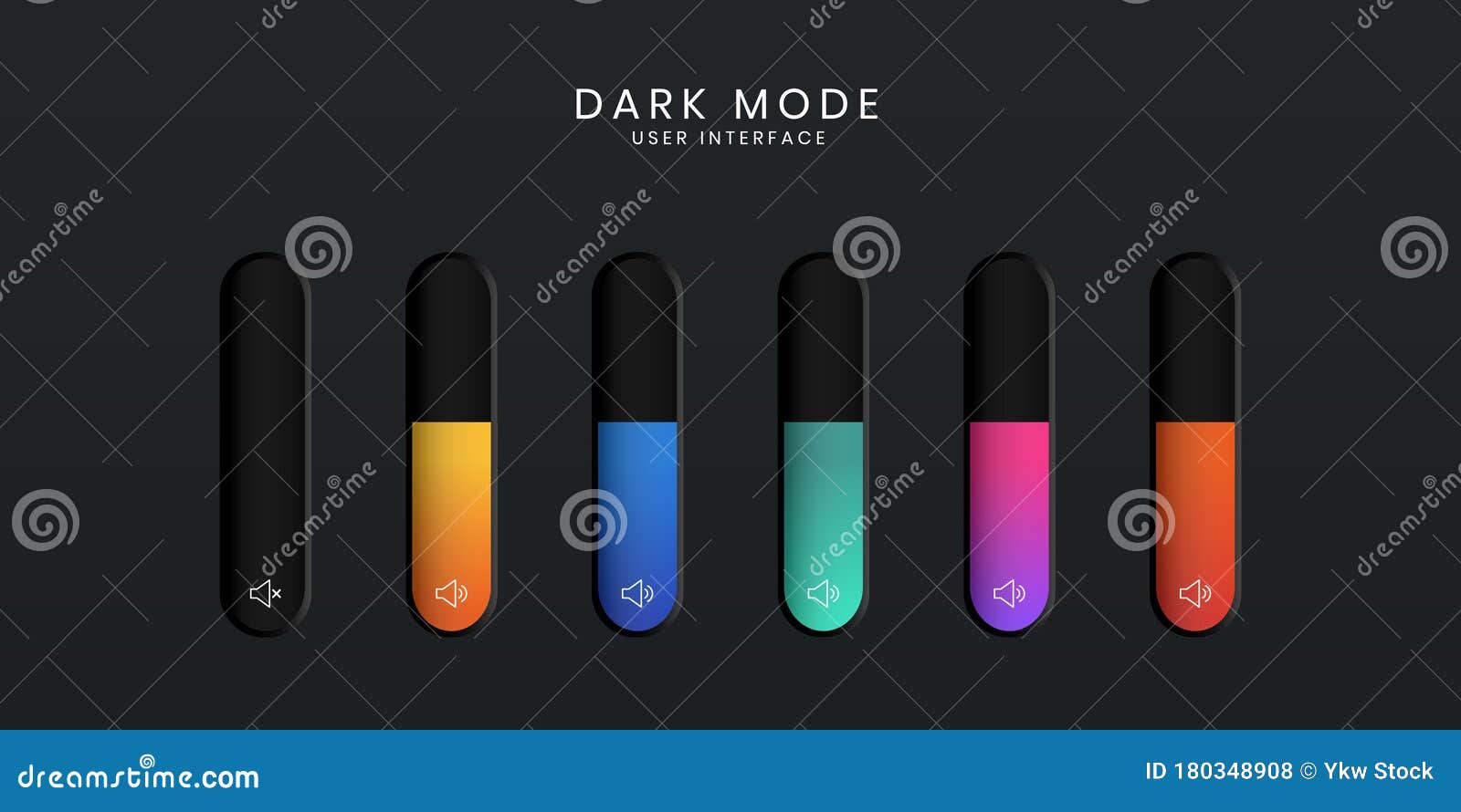 Elegant 3D Volume Bar UI in Dark Mode Stock Vector - Illustration of ...