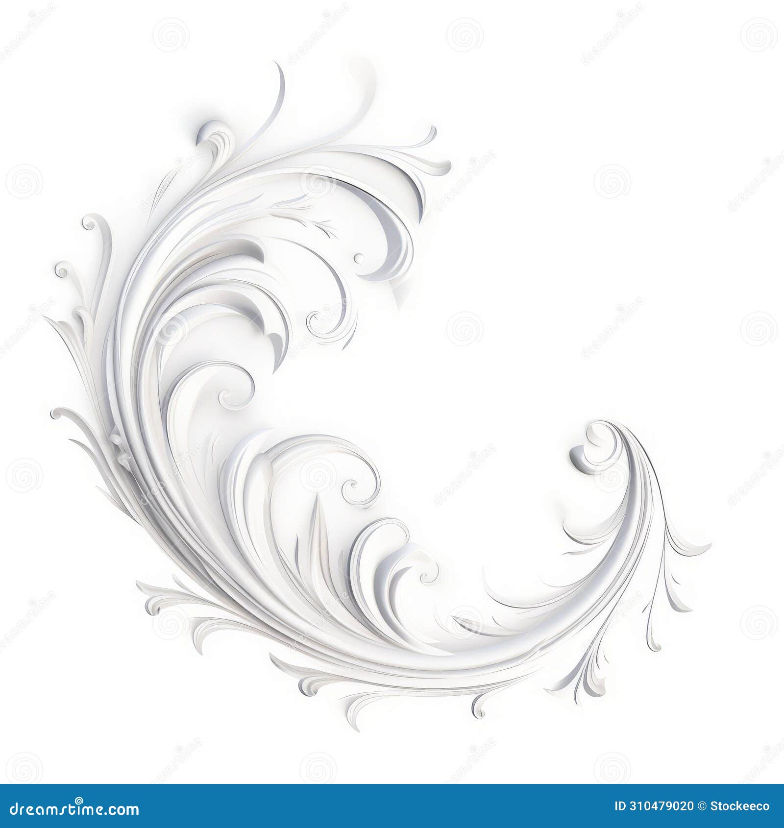 Elegant 3d White and Blue Decorative Paper Curl Vector Illustration ...