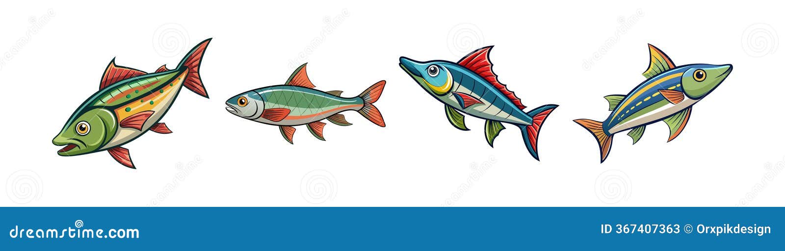 Fish Dace. Flat Sticker With Shadow On White Background Cartoon Vector ...