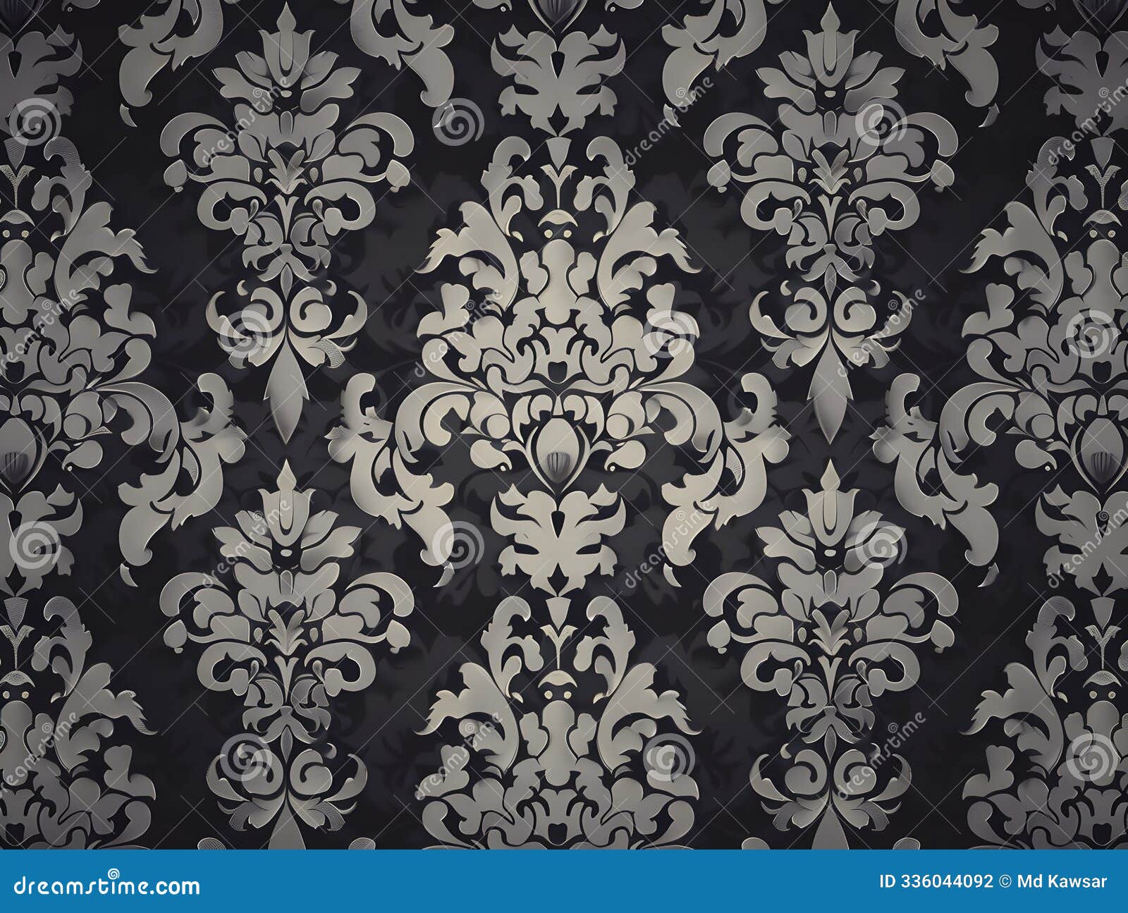Elegant Damask Pattern, Dark Grey Background, High Resolution Stock ...