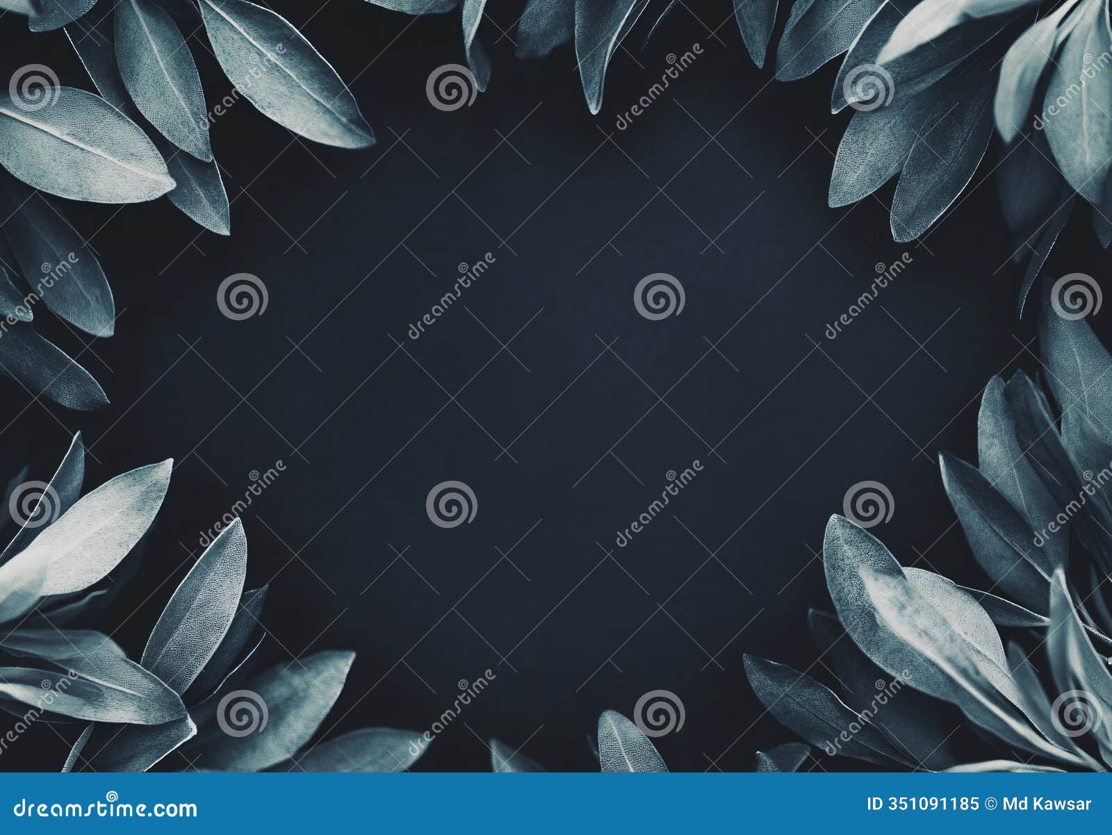 Elegant Dark Blue Leaves Frame Border Background High Quality Image ...
