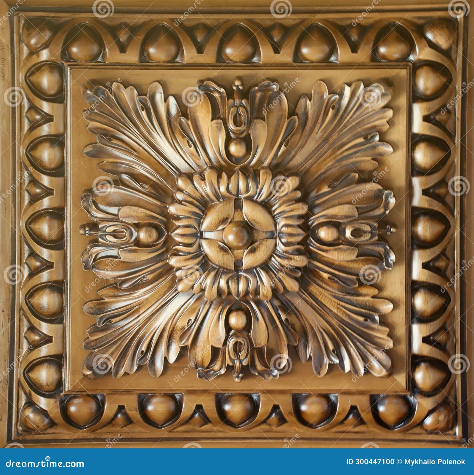 Elegant Dark Brown Ceiling with Stone Patterns and a Rosette Texture ...