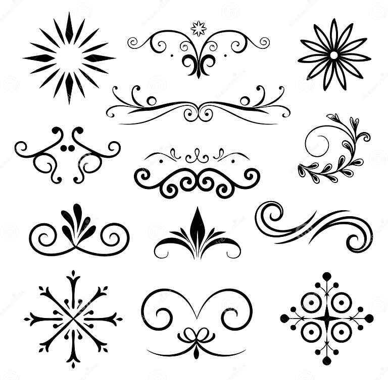 Elegant Decorative Design Elements Vector Set Stock Illustration ...