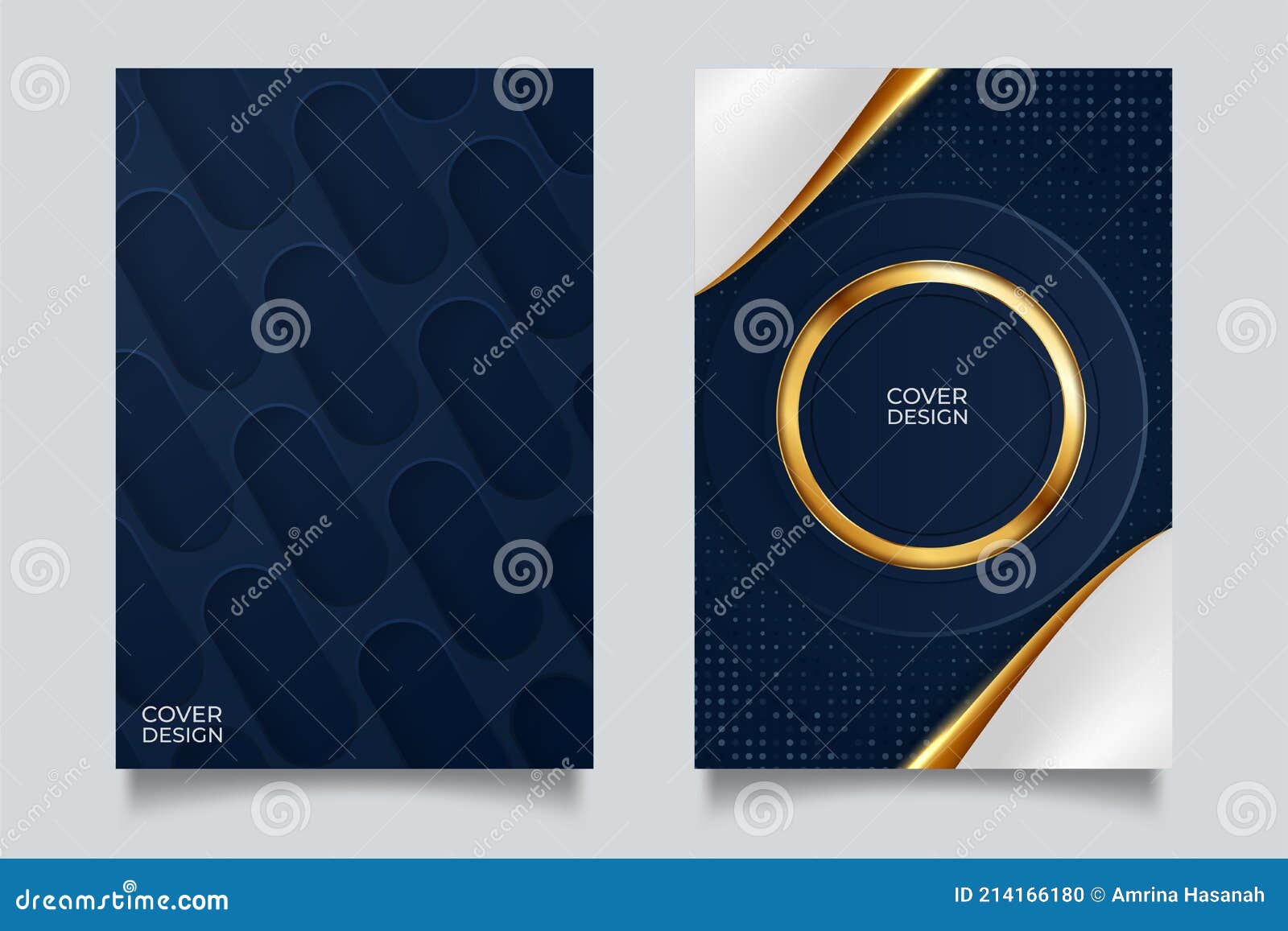 Elegant Deep Blue Color Covers Set Stock Vector - Illustration of ...