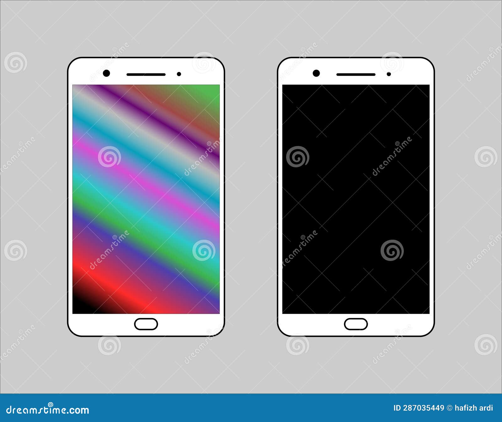 Elegant Design Back and Front Phone Mobile Stock Vector - Illustration ...