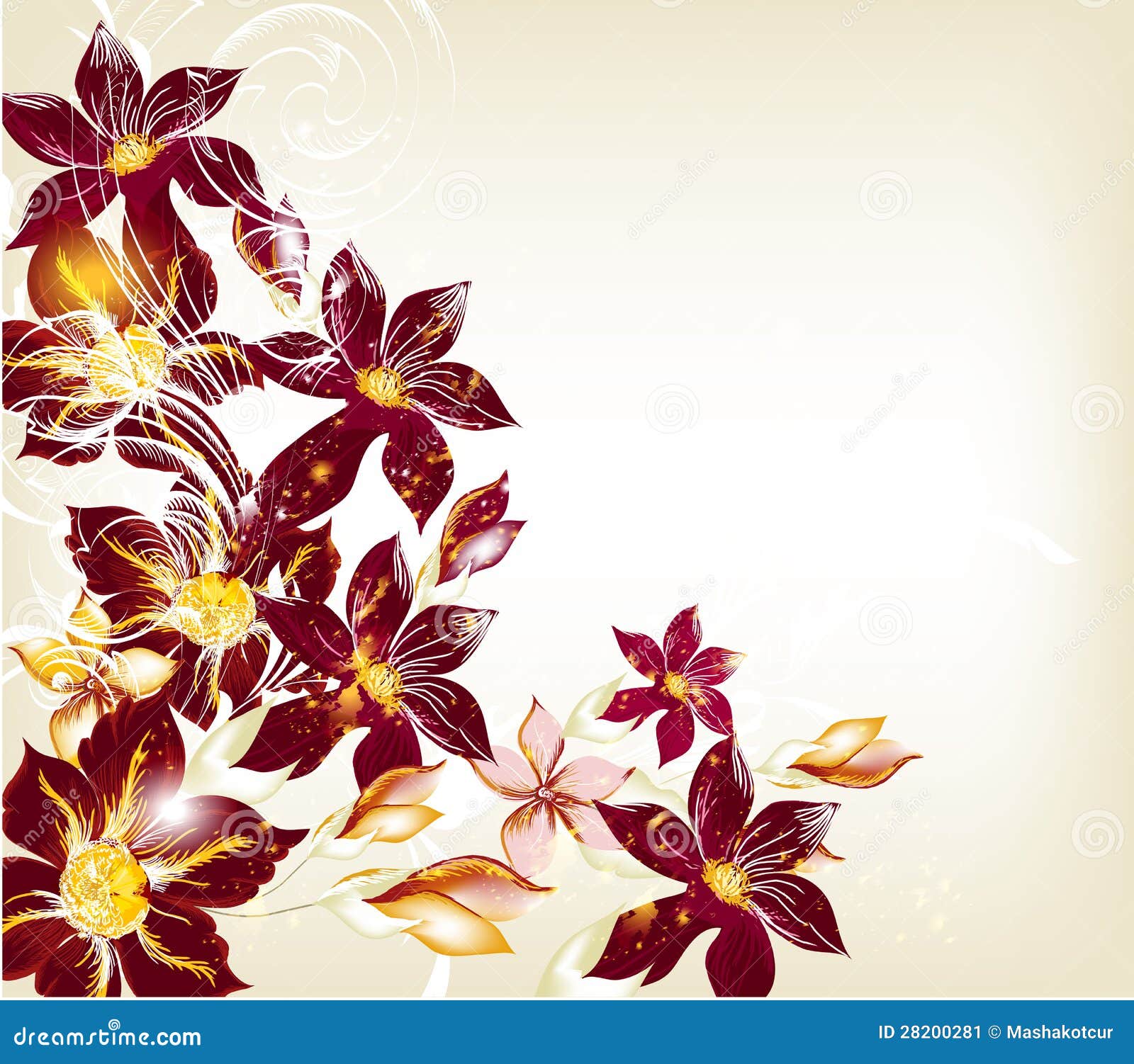 Elegant Design with Flowers Stock Vector - Illustration of decorative ...