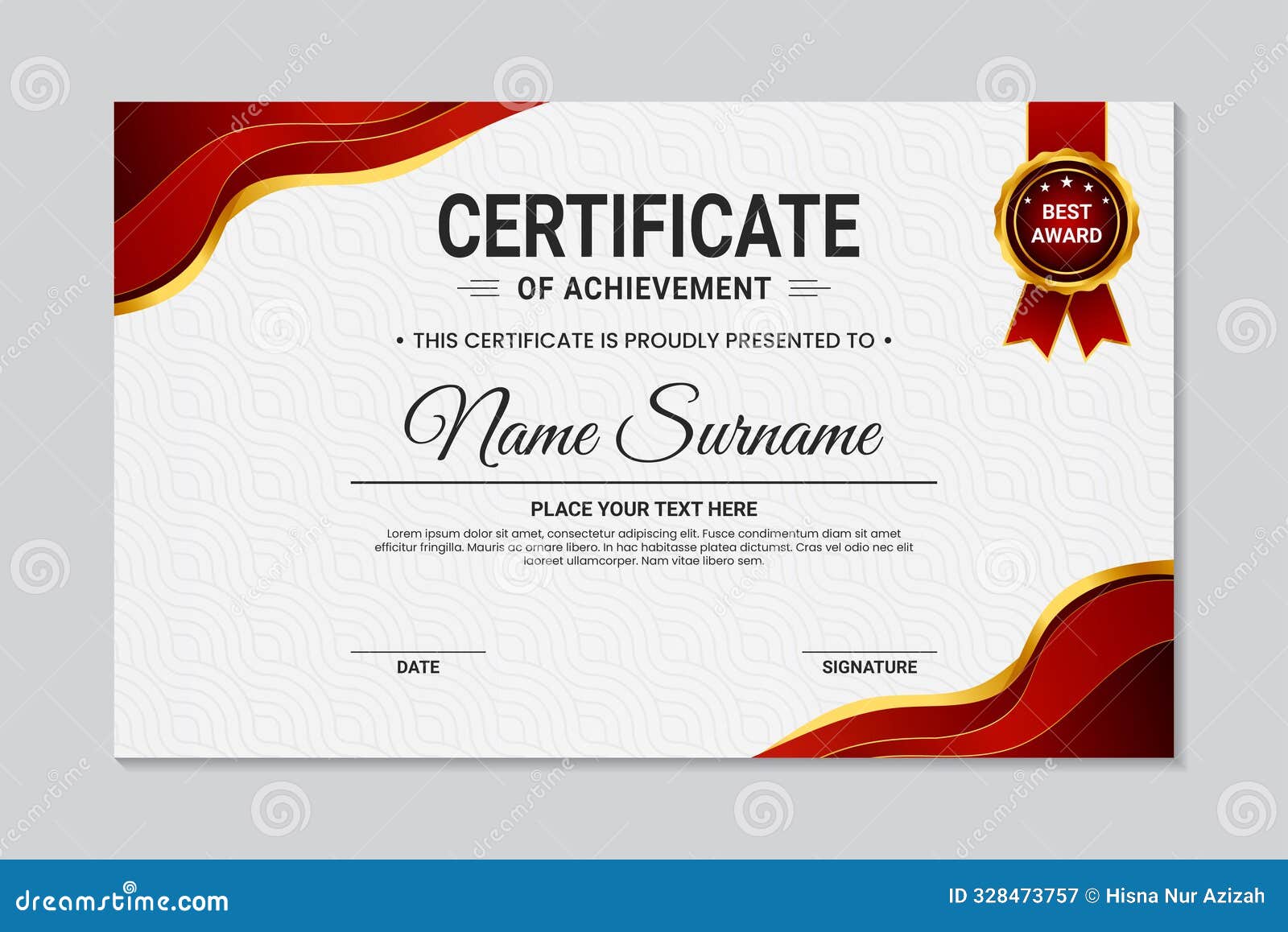 Elegant Design Template Certificate Achievement of White Background ...