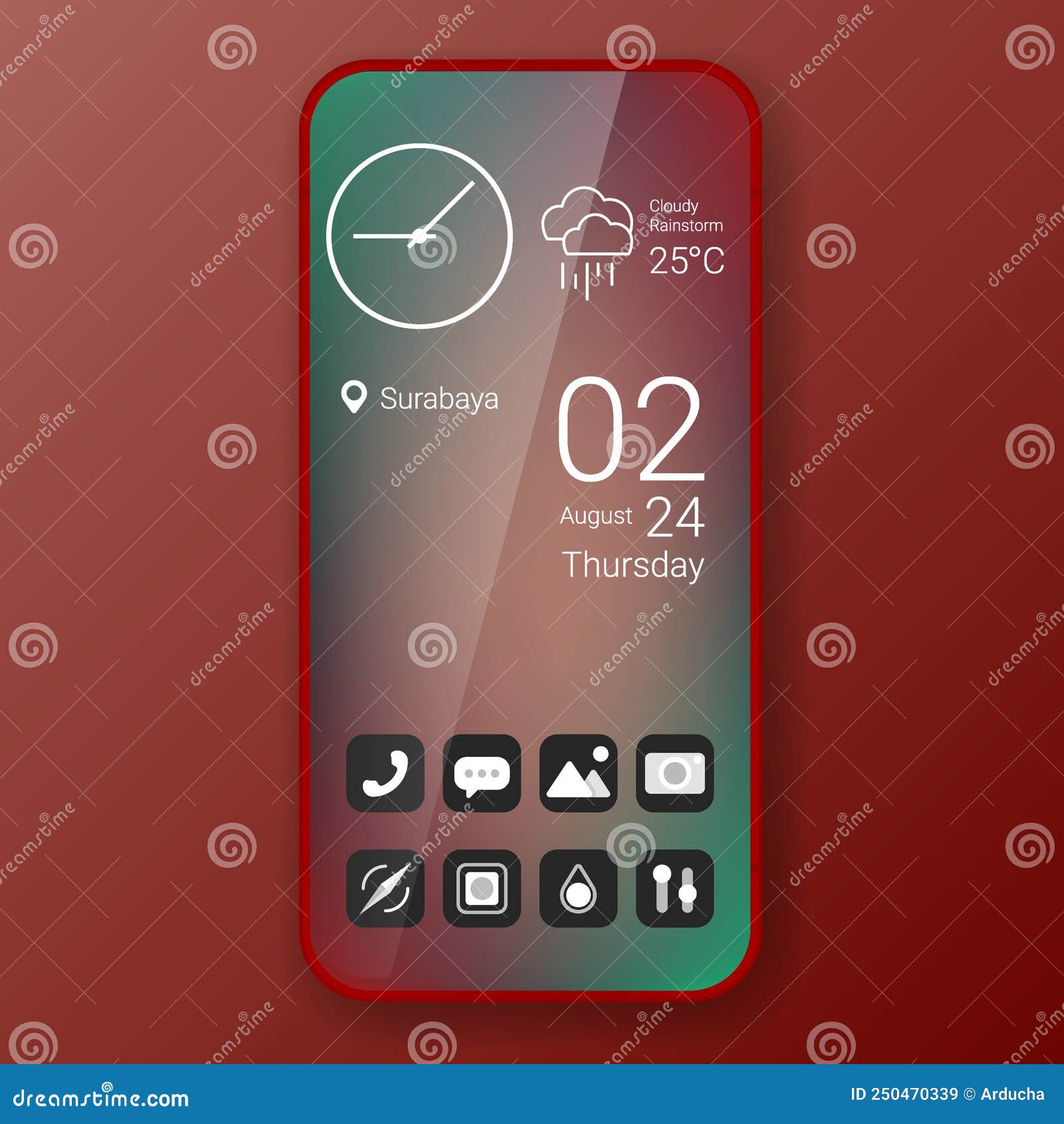 Elegant Design Themes User Interface Realistic Smartphone Stock Vector ...