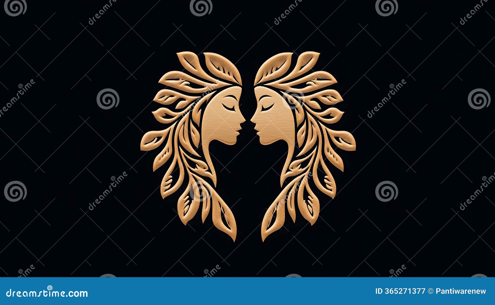 Two Intertwined Faces Blend In Shades Of Blue, Creating A Captivating ...