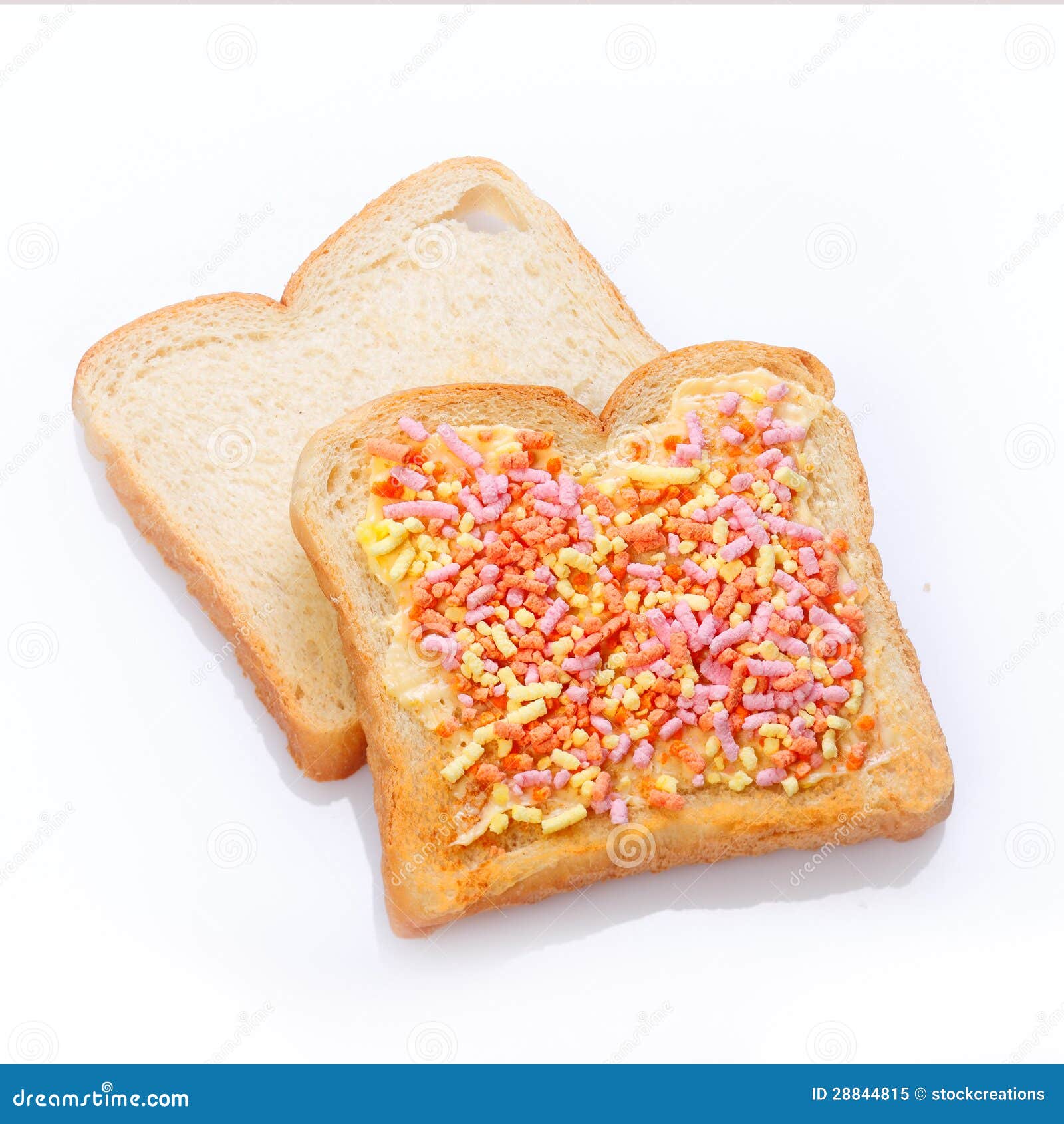 Elegant Dessert Made of Bread with Candies Stock Image - Image of slice ...