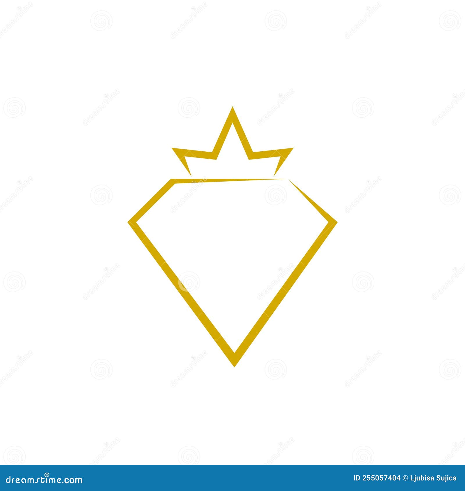 Elegant Diamond Crown Simple Logo Design Isolated on White Background ...