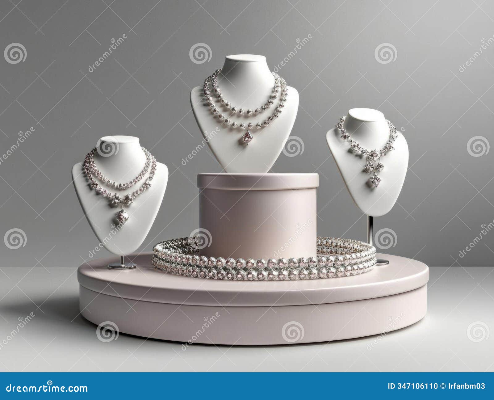 Elegant Diamond Necklaces on Display Stand Stock Photo - Image of shop ...