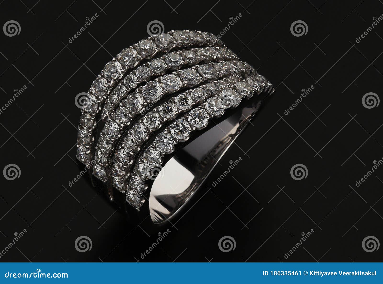 Diamond Ring on Black Background Stock Image - Image of jewel ...