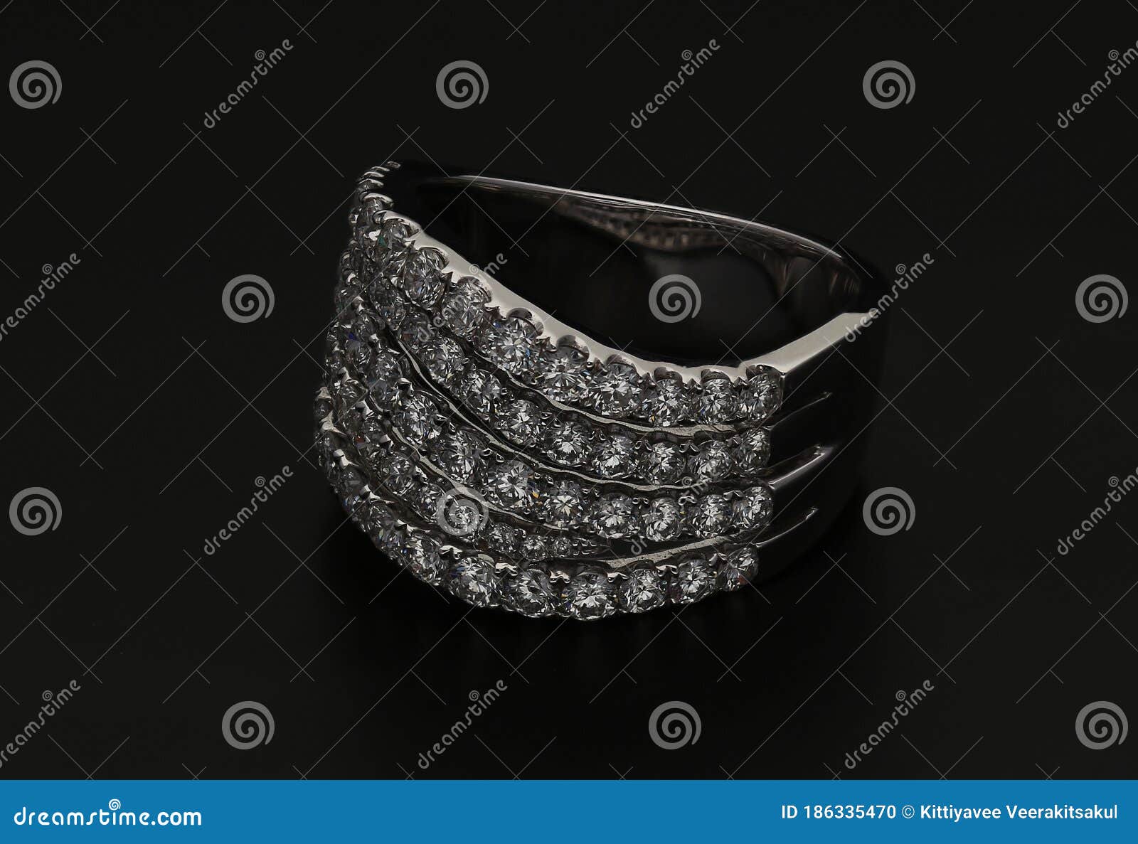 Diamond Ring on Black Background Stock Photo - Image of halo, jewellery ...