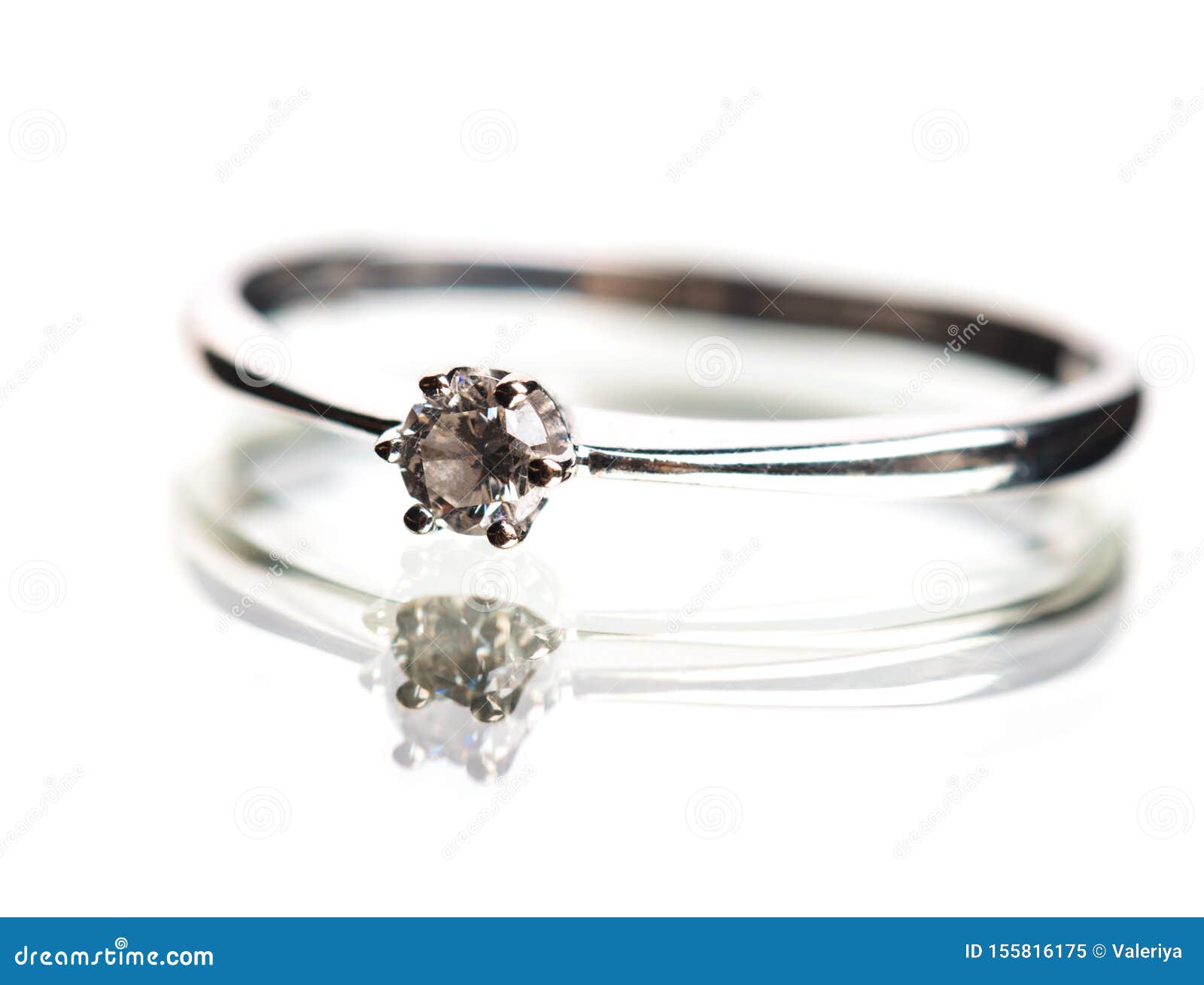 Elegant Diamond Ring On The White Background. Diamond Ring Stock ...