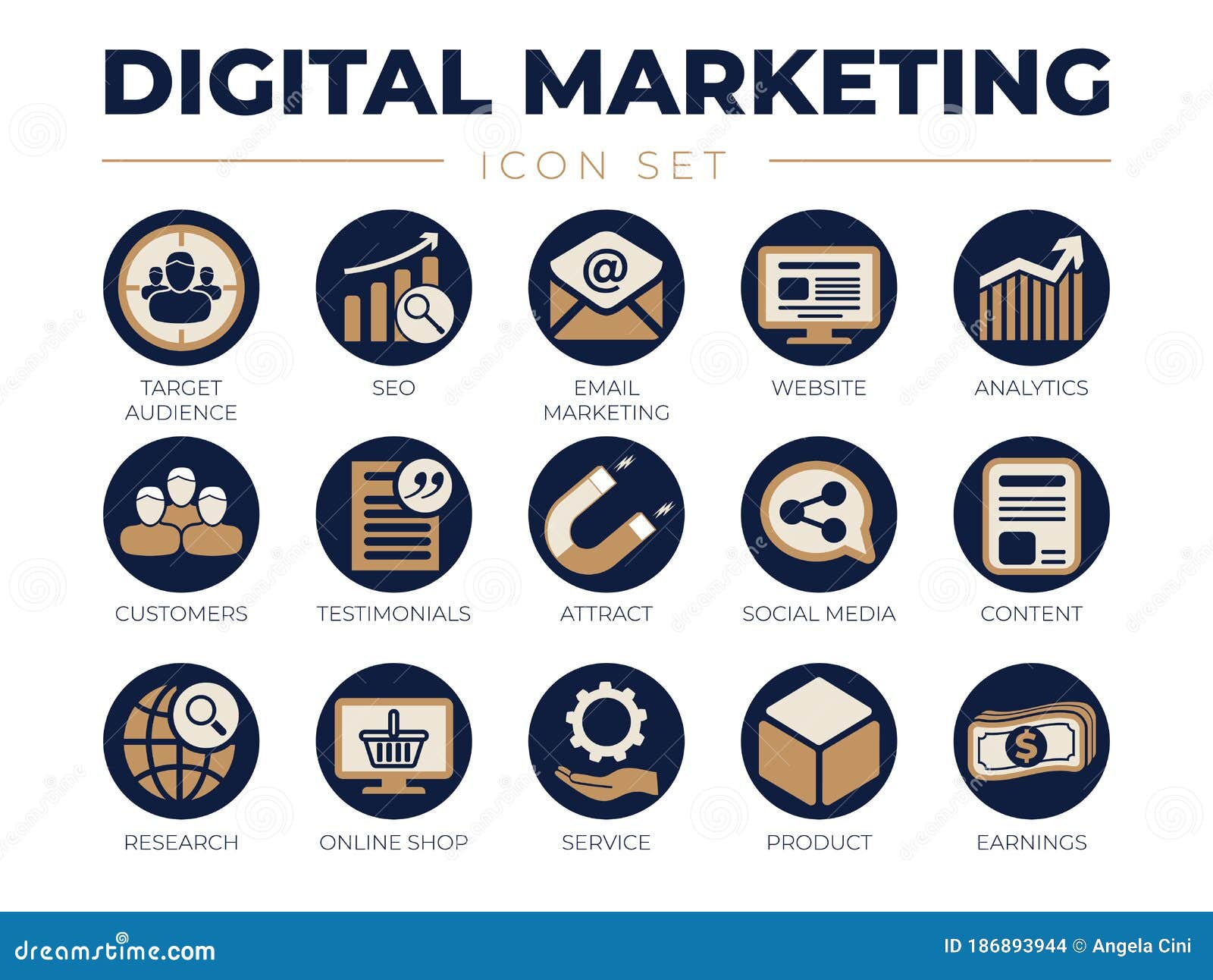 Elegant Digital Marketing Icon Set. Target Audience, SEO, Email ... Elegant Digital Marketing Icon Set. Target Audience, SEO, Email ...