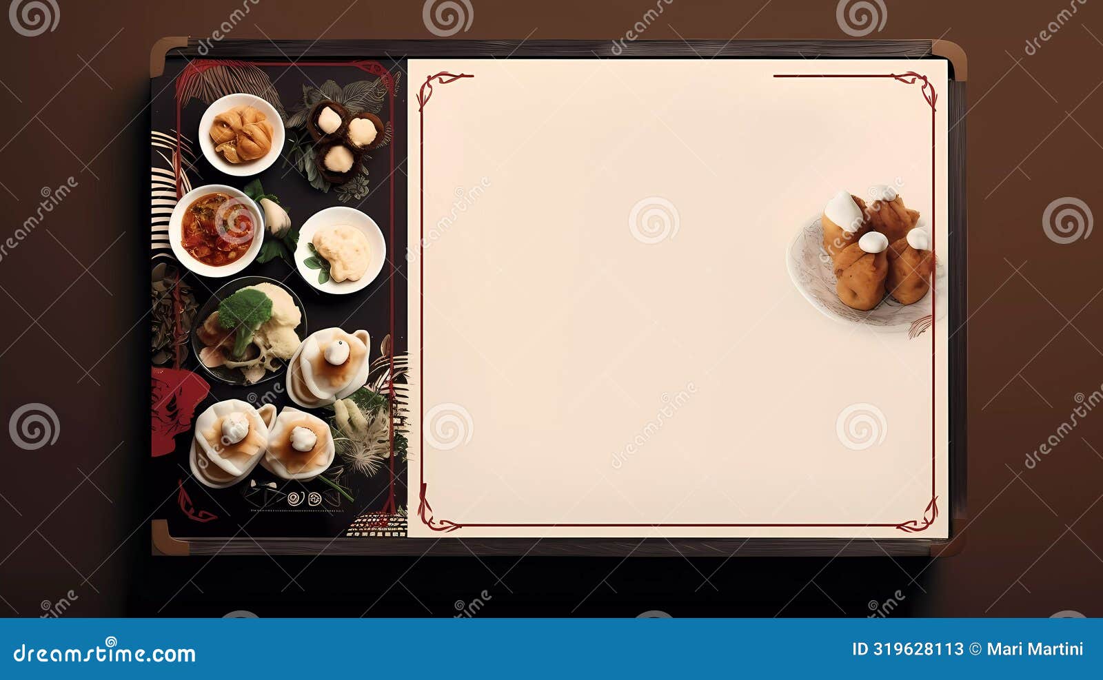 An Elegant Dim Sum Restaurant Menu Template Stock Illustration ...