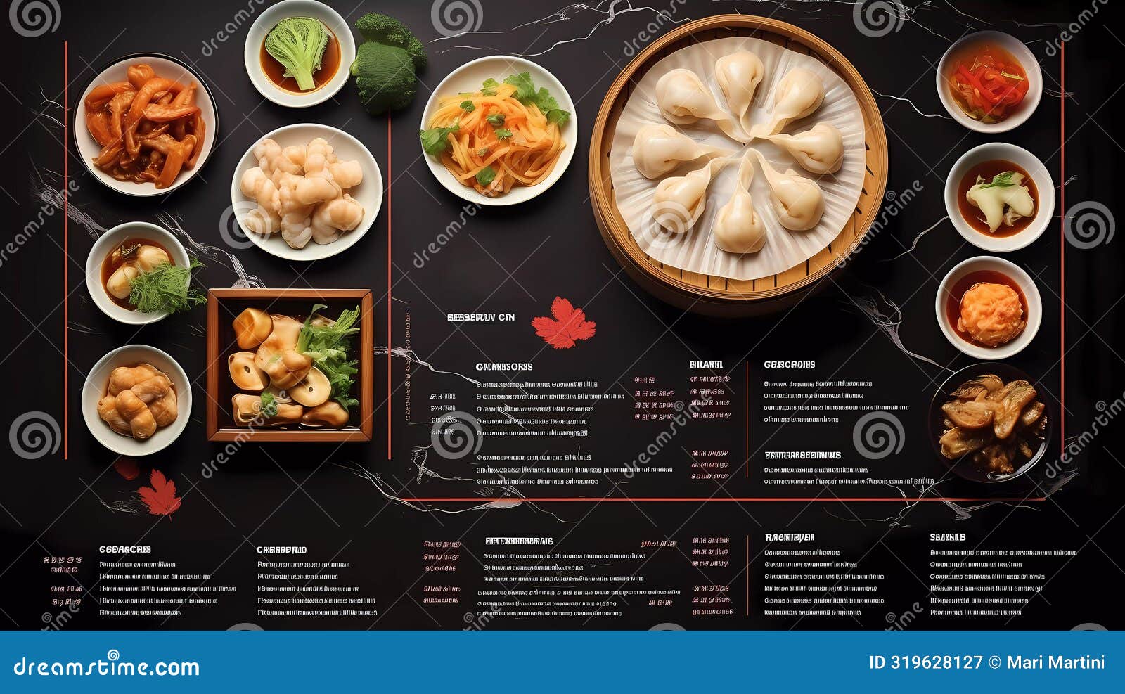 An Elegant Dim Sum Restaurant Menu Template Stock Illustration ...