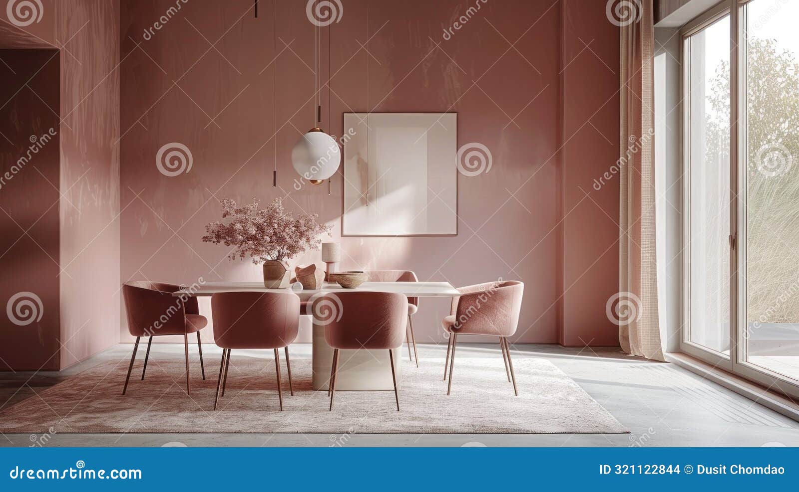 Elegant Dining Area with Muted Color Palette Concept Soft Gray Table ...