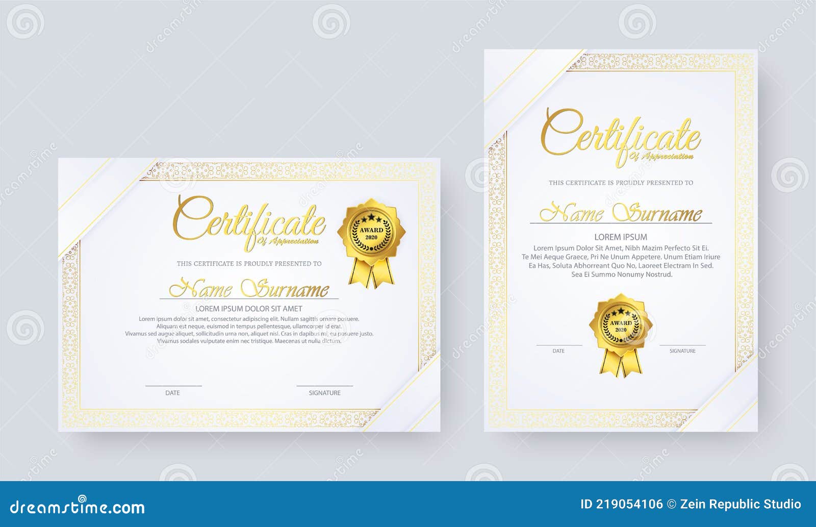 Elegant Diploma in Vintage Style Design Stock Vector - Illustration of ...