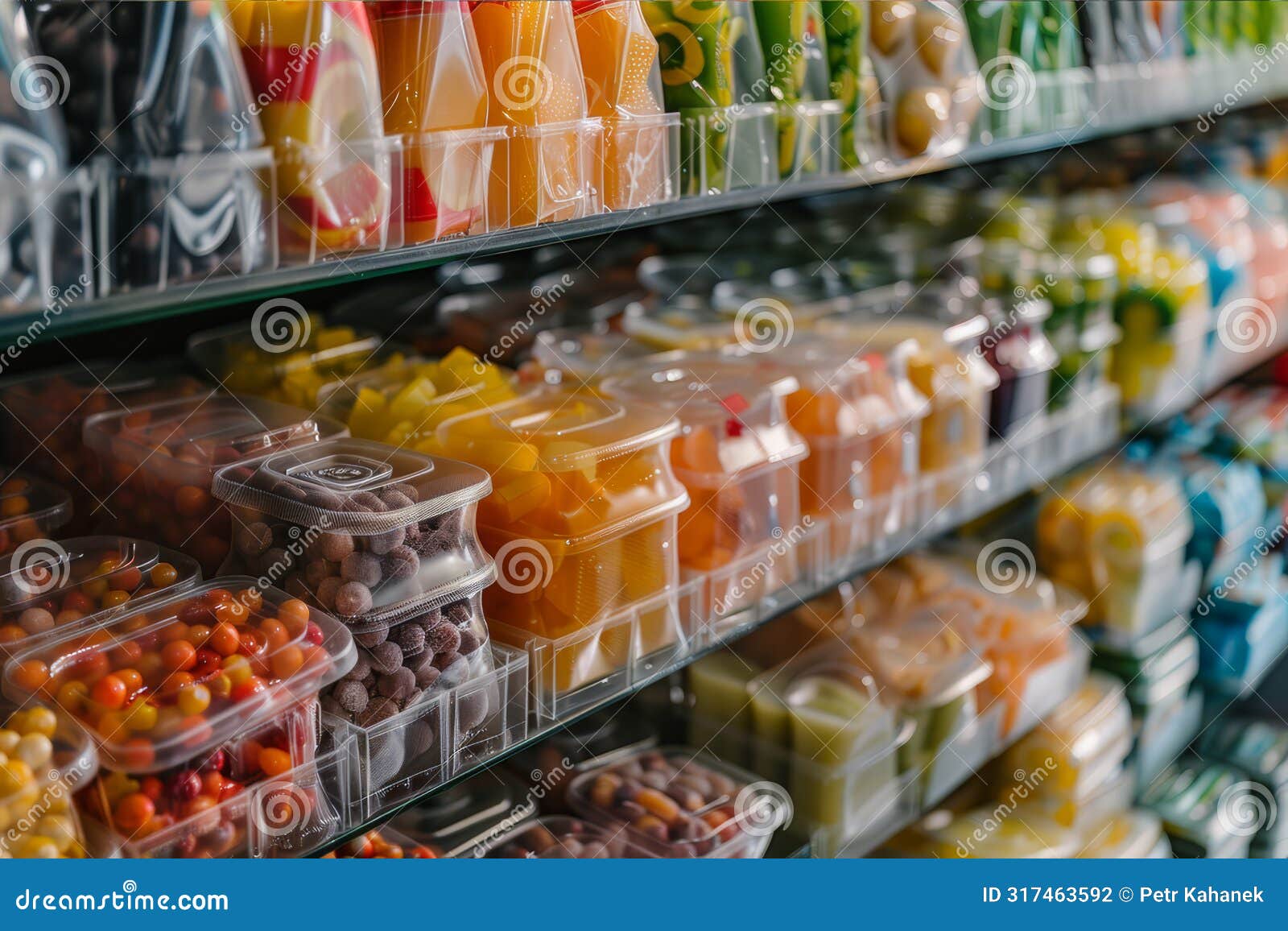 Elegant Display of Various Plastic Packaging Products, Including Clear ...