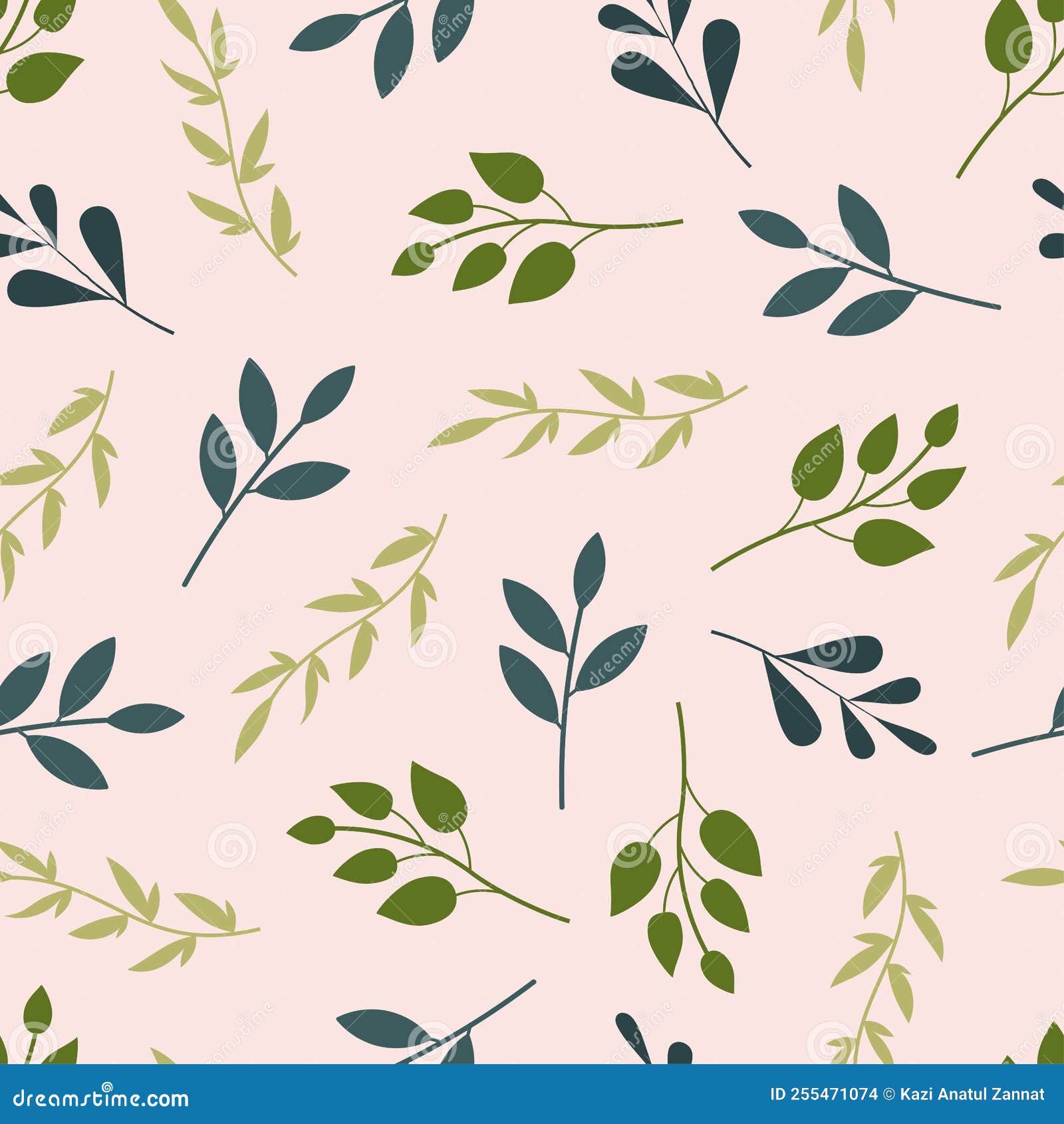 Elegant Ditsy Floral Seamless Pattern Design Of Abstract Branches Of