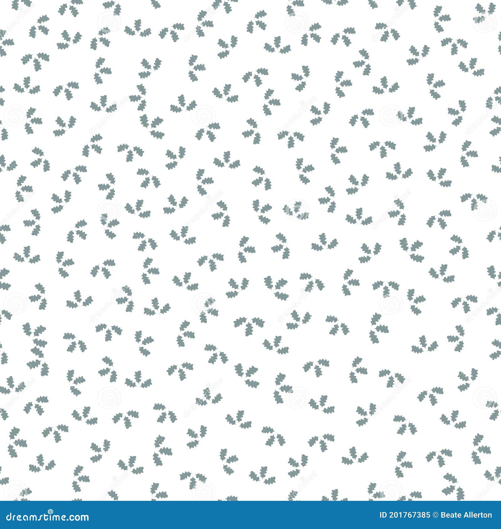 Elegant Ditsy Oak Leaf Texture Vector Repeating Pattern Background. Trio of Green Oak Leaves ...