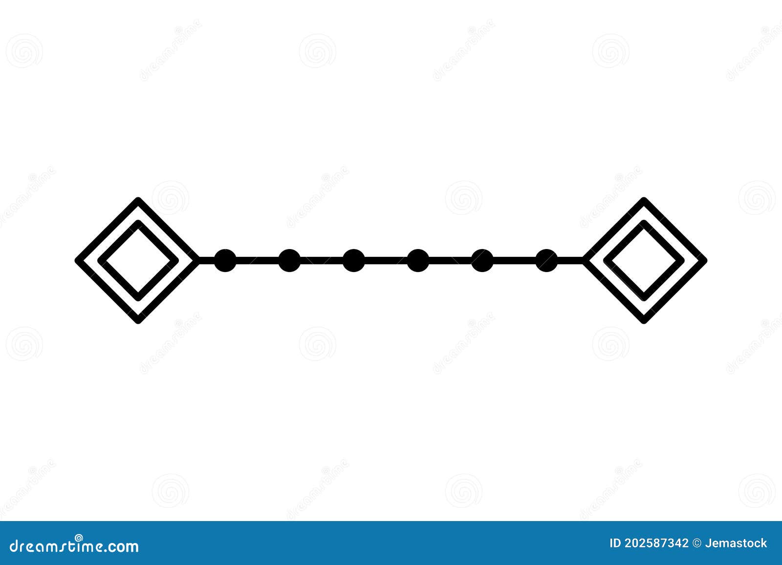 Elegant Divider with Diamonds Icon Stock Vector - Illustration of line ...