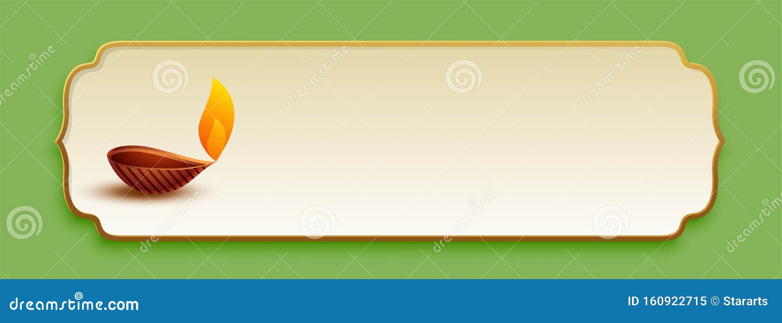 Elegant Diwali Diya Banner with Text Space Stock Vector - Illustration ...