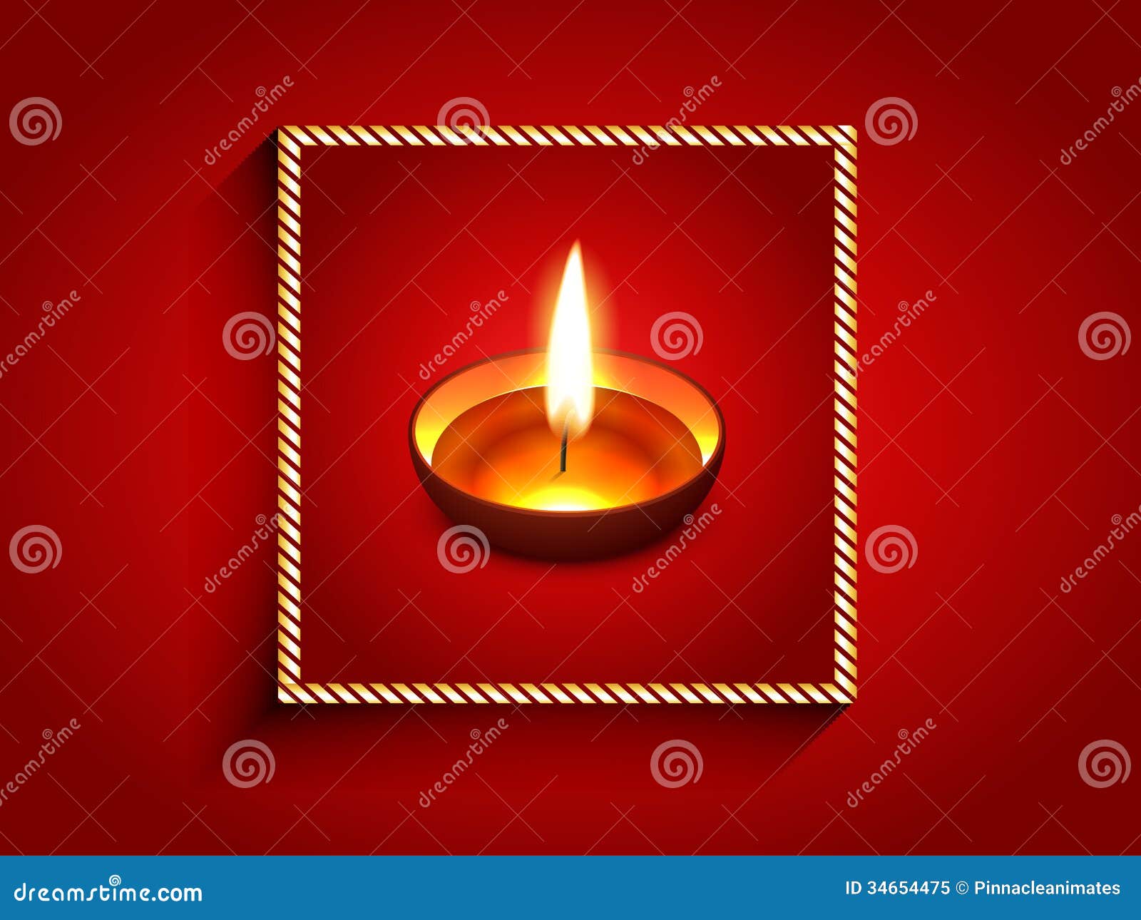 Elegant diwali diya stock vector. Illustration of happy - 34654475