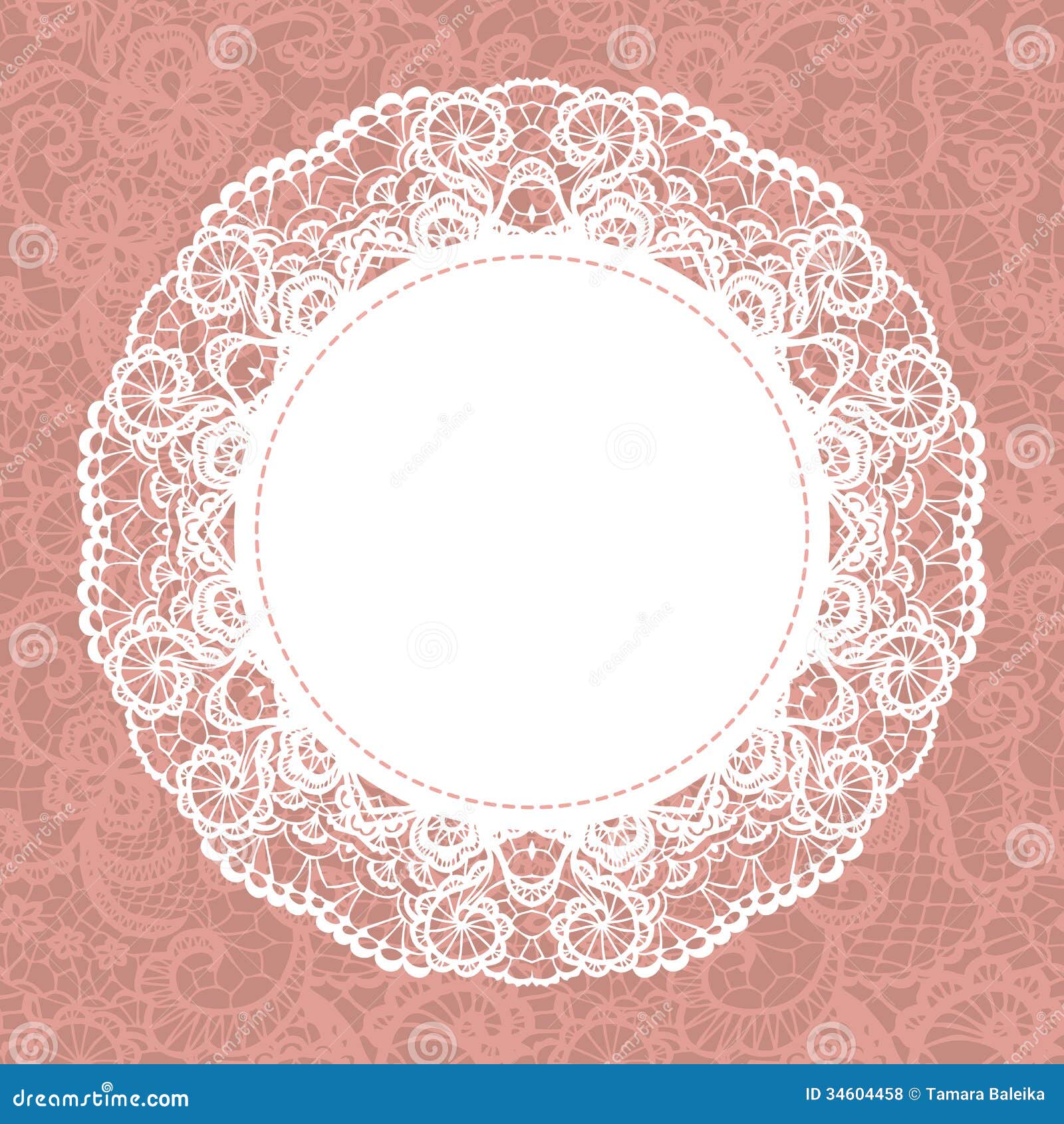 Elegant Doily On Lace Gentle Background Vector Illustration ...