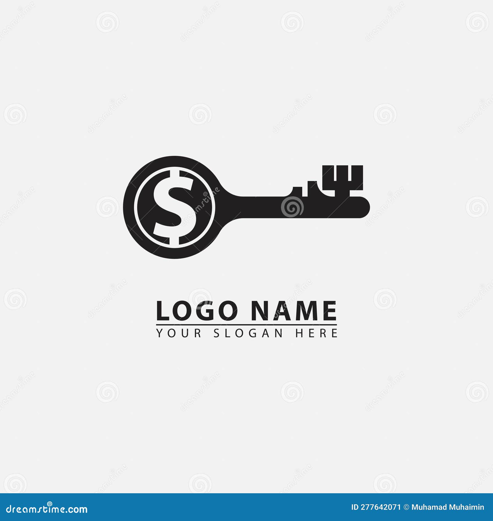 Elegant Dollar Key Logo Icon Stock Vector - Illustration of concept ...