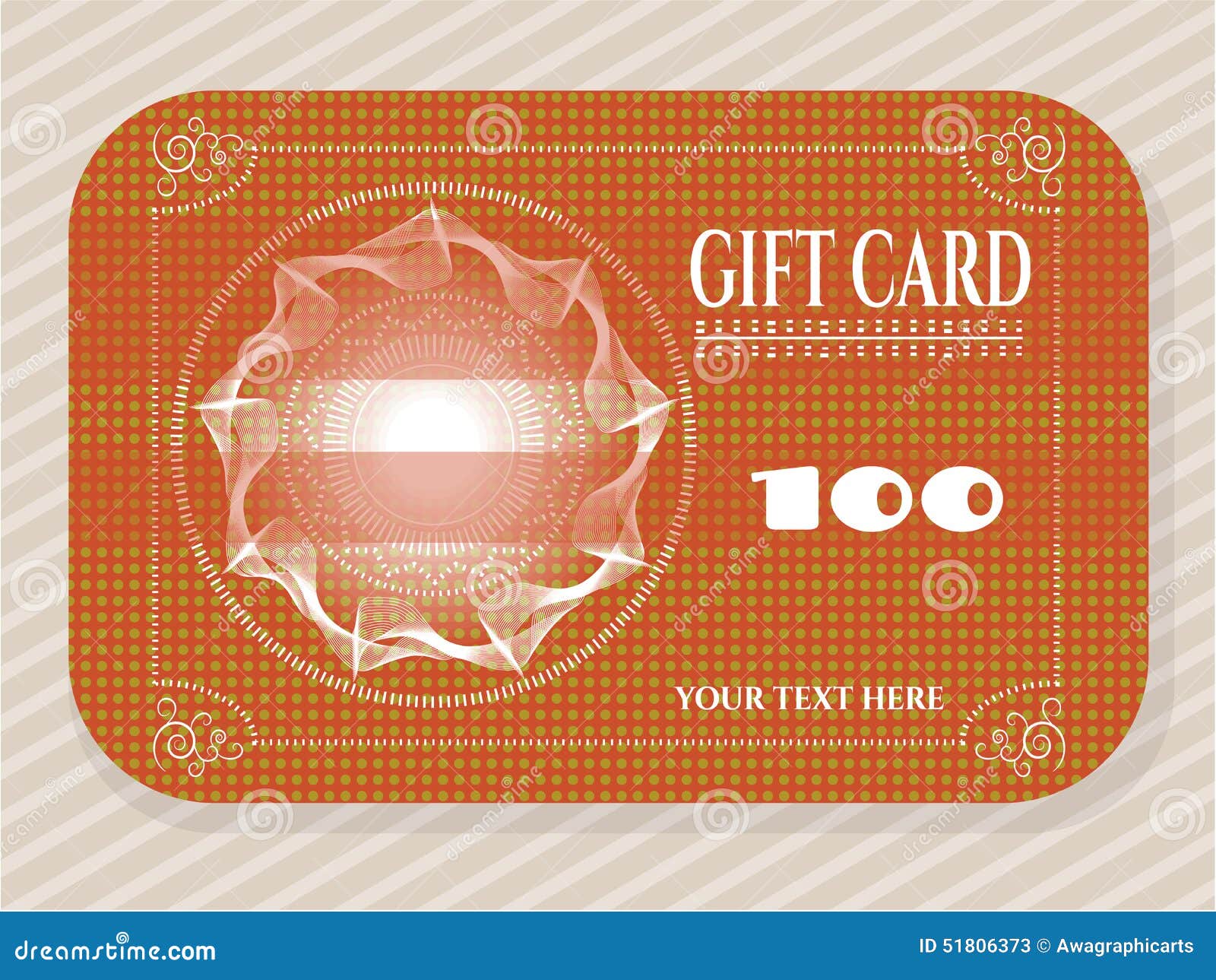 Elegant, Dotted, Brown Gift Card with Huge, White Stock Vector ...