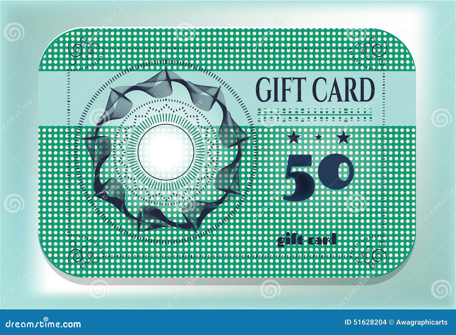 Elegant, Dotted, Green Gift Card with Text and Stock Vector ...