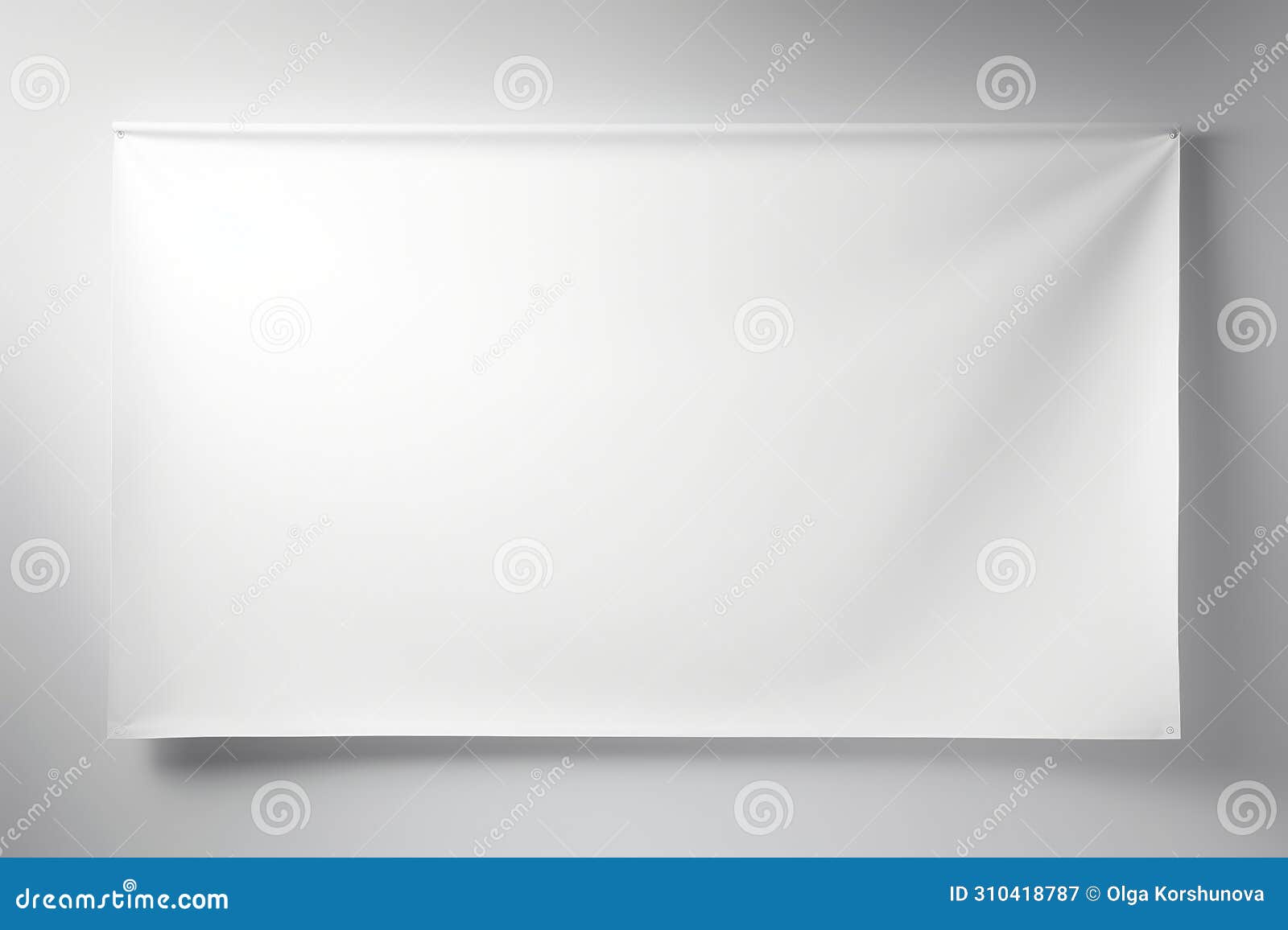 Elegant Draped White Fabric Banner Mockup on Wall Stock Image - Image ...