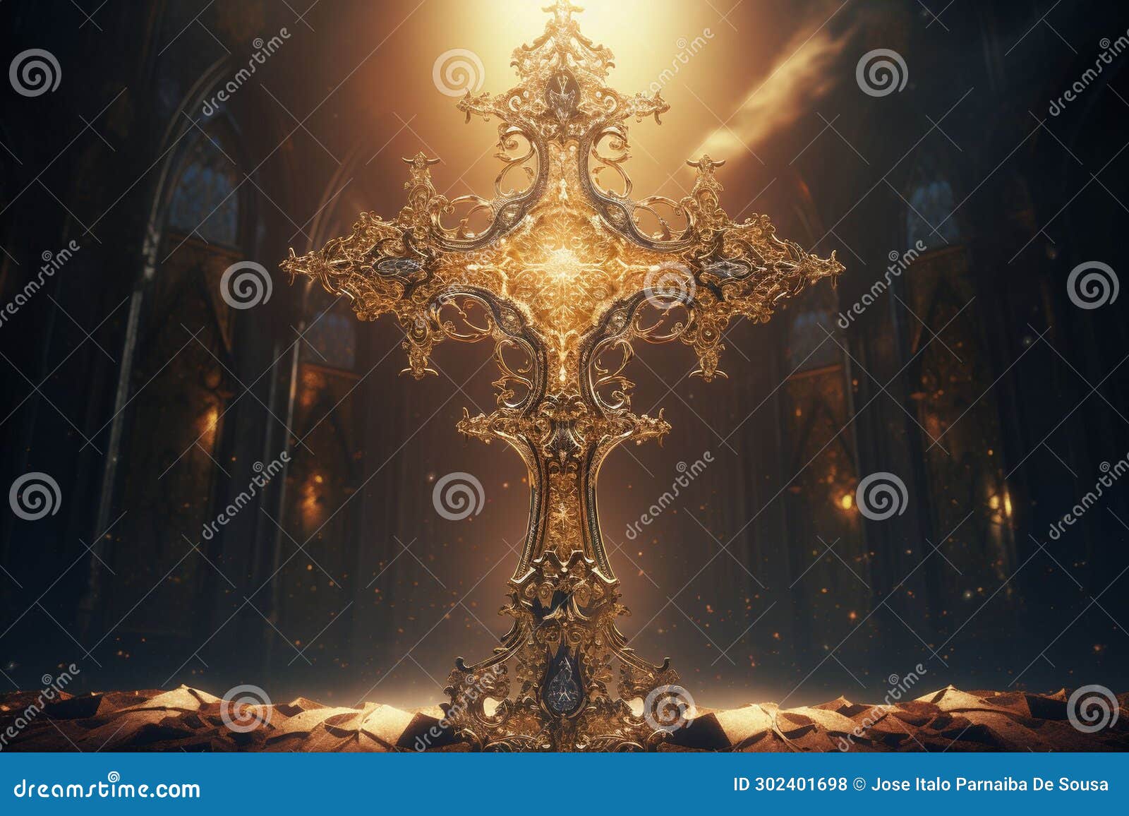 Elegant Easter Cross with Intricate Details and Stock Illustration ...