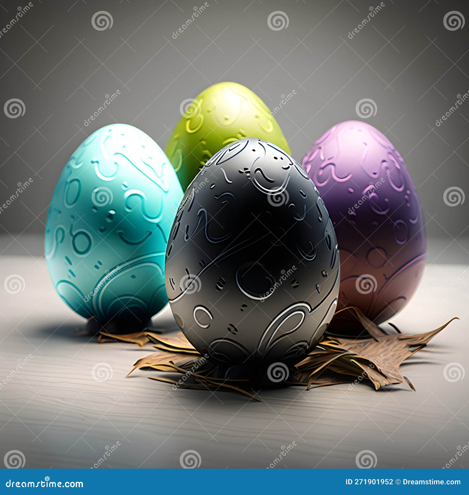 Elegant Easter Eggs of the Future in Trendy Colors. Illustration of ...