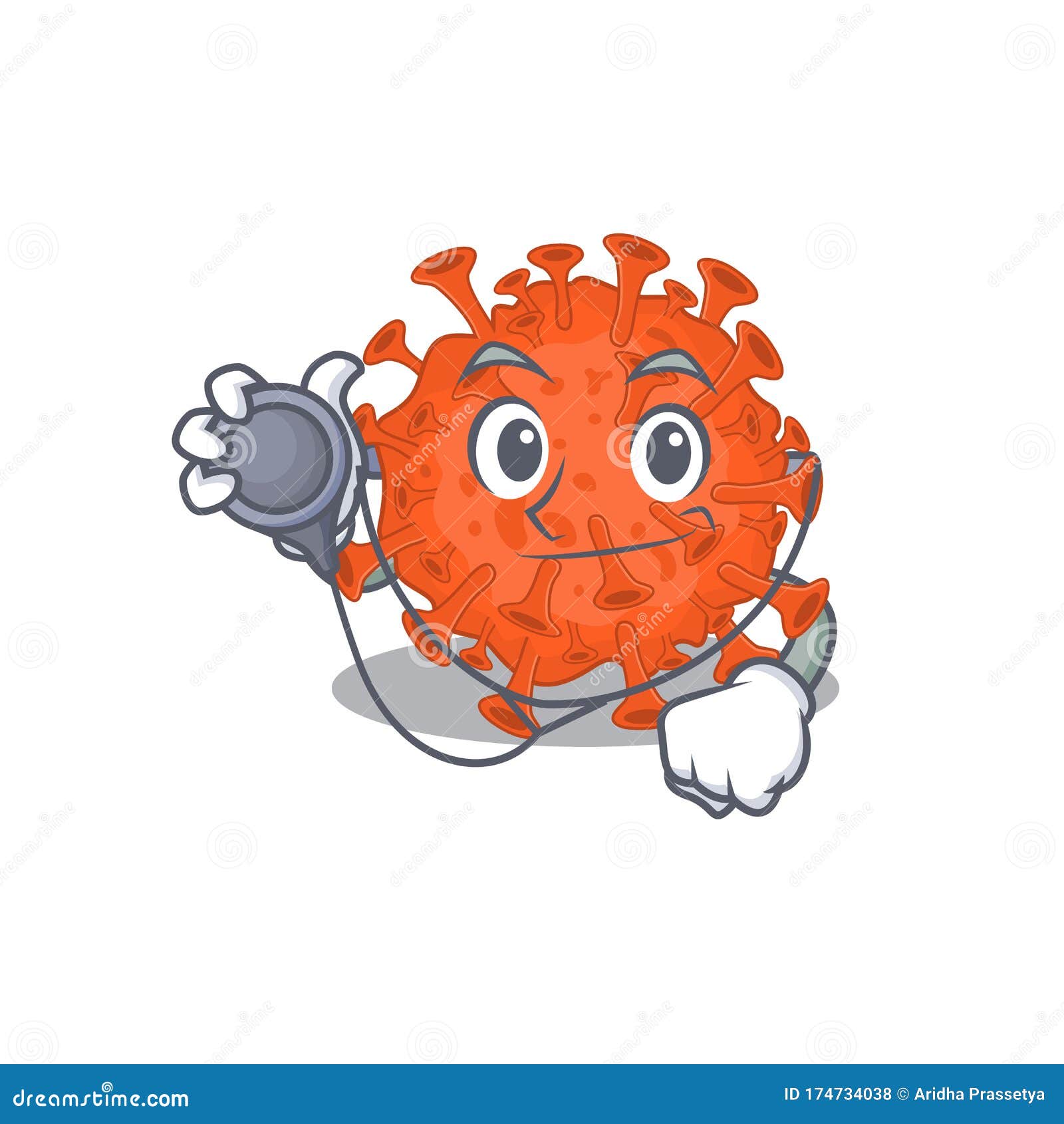 An Elegant Electron Microscope Coronavirus in a Doctor Cartoon ...