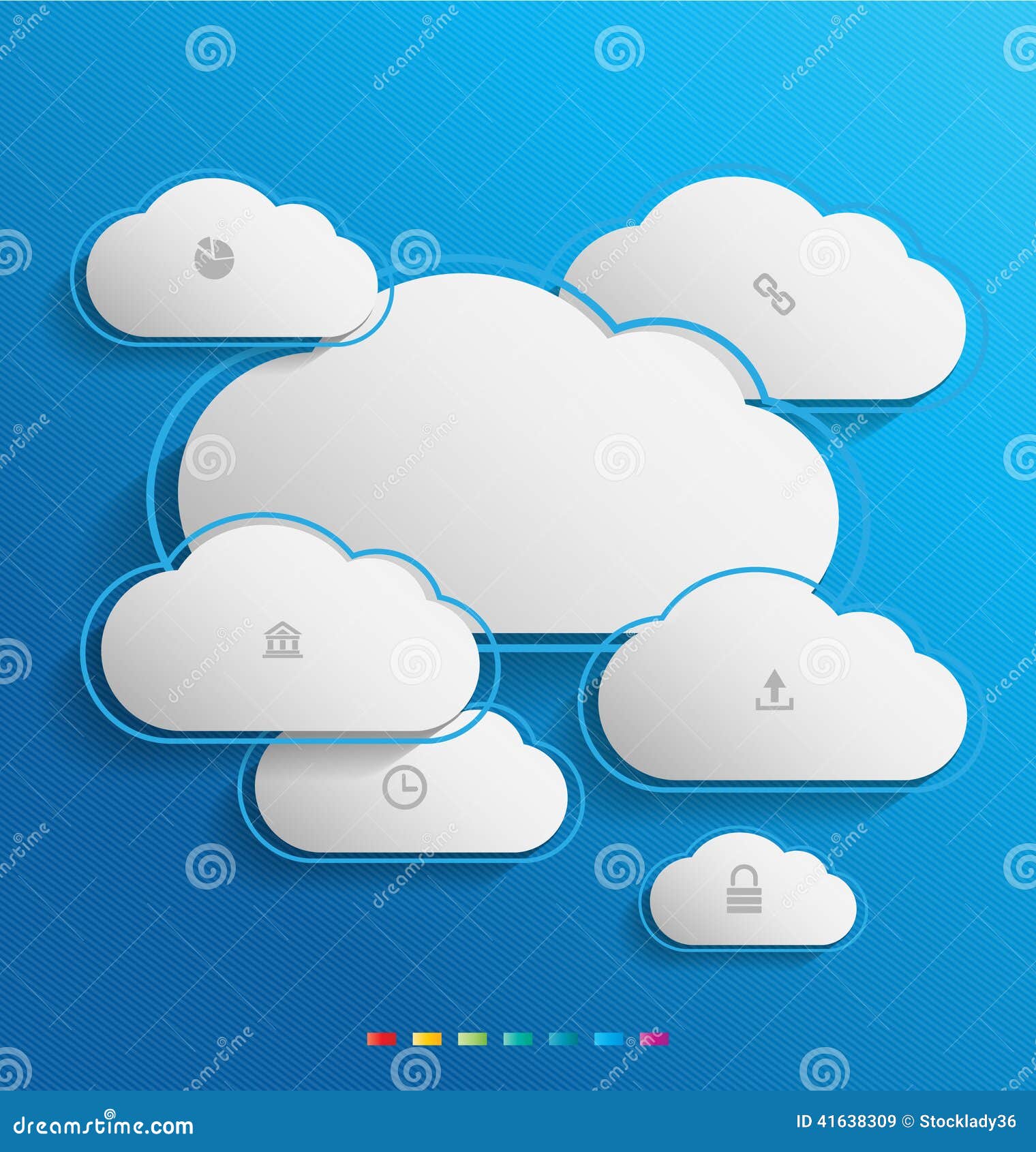 Elegant Empty Clouds on Blue Background Stock Vector - Illustration of ...