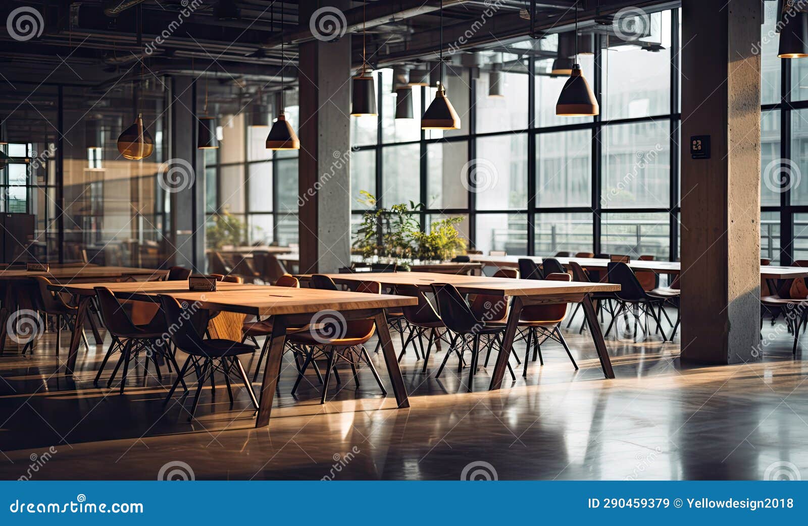 Elegant Empty Coworking Environment. Created by AI Tools Stock ...