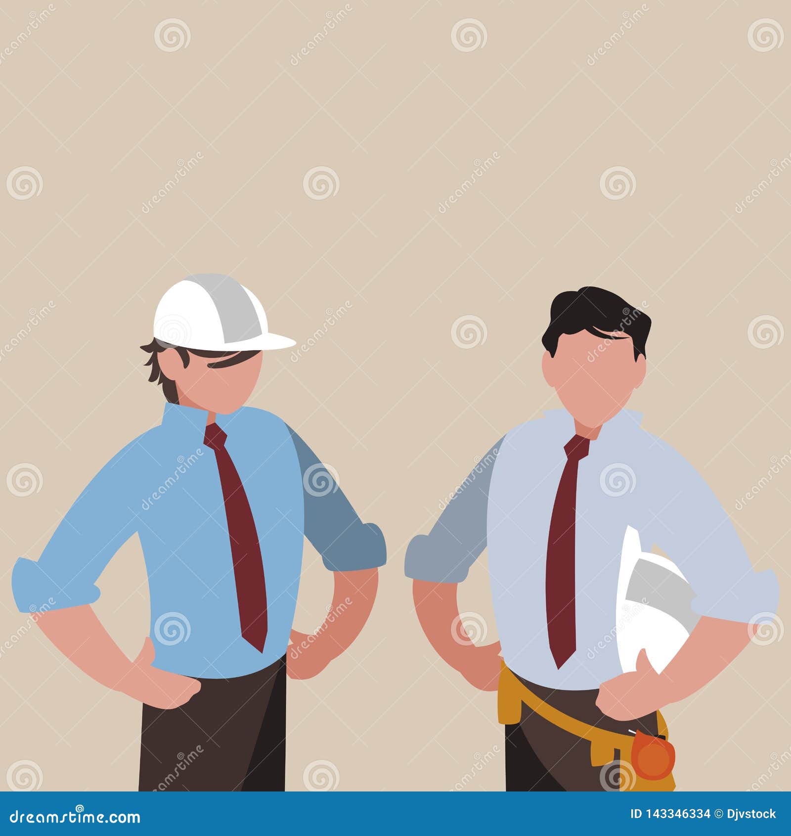 Supervisors Engineers Managers And Foremen At Construction Site Silhouette Royalty-Free Stock ...