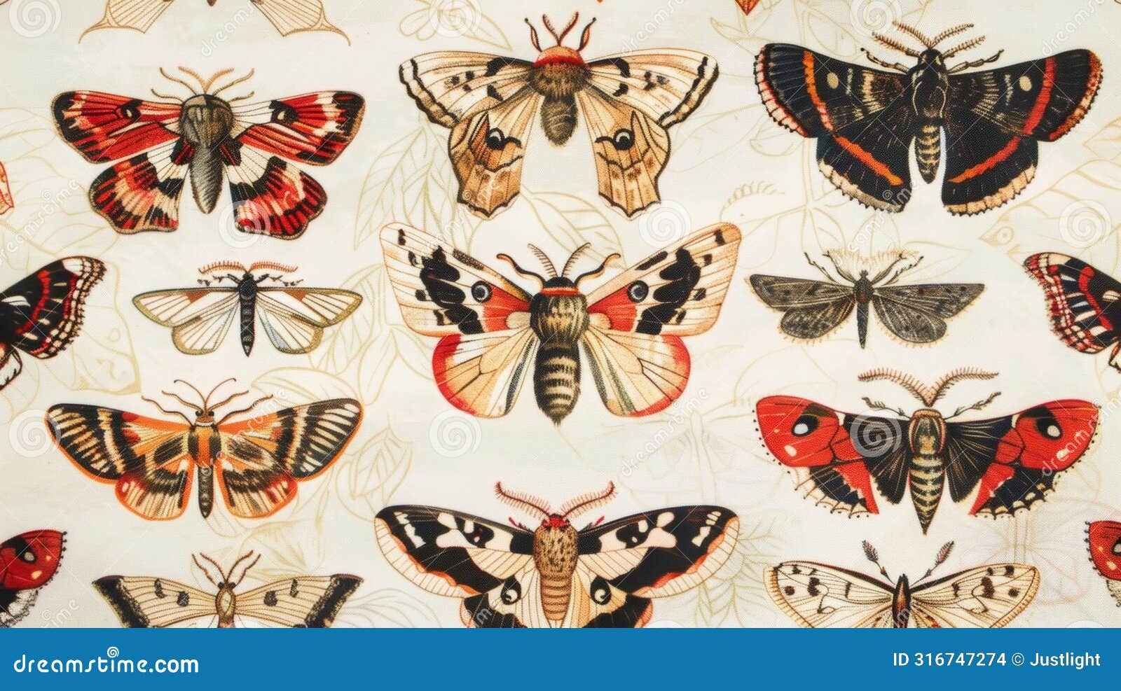 An Elegant Fabric Design Adorned with Intricate Illustrations of ...