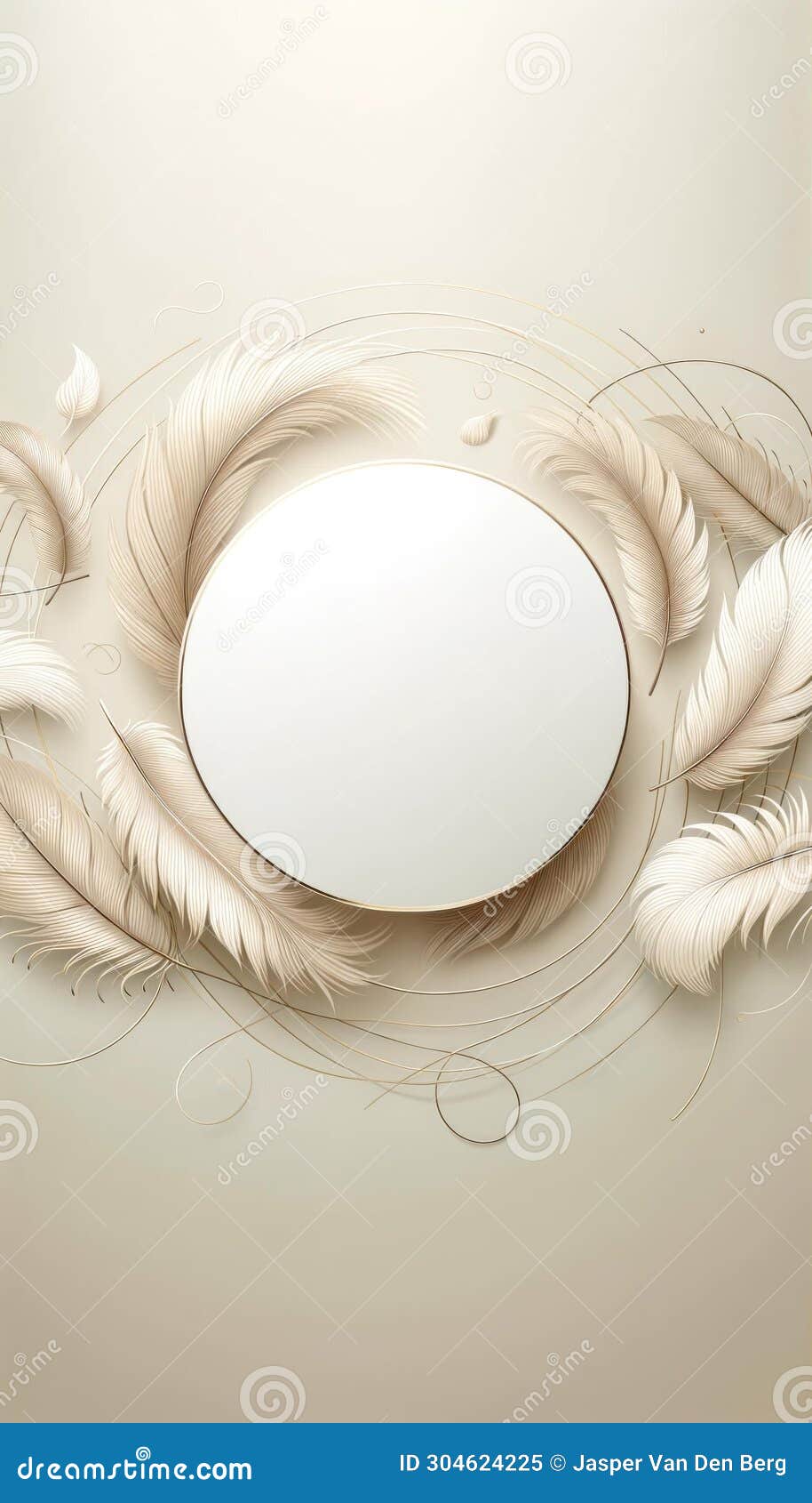 Elegant Feather Frame Design, Perfect for Invitations and Announcements ...