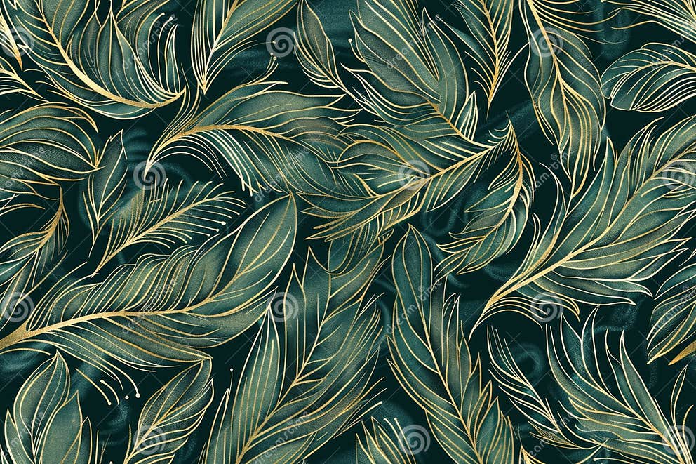 Elegant Feather Pattern Design for Fabric and Wallpaper Decor. AI Stock ...